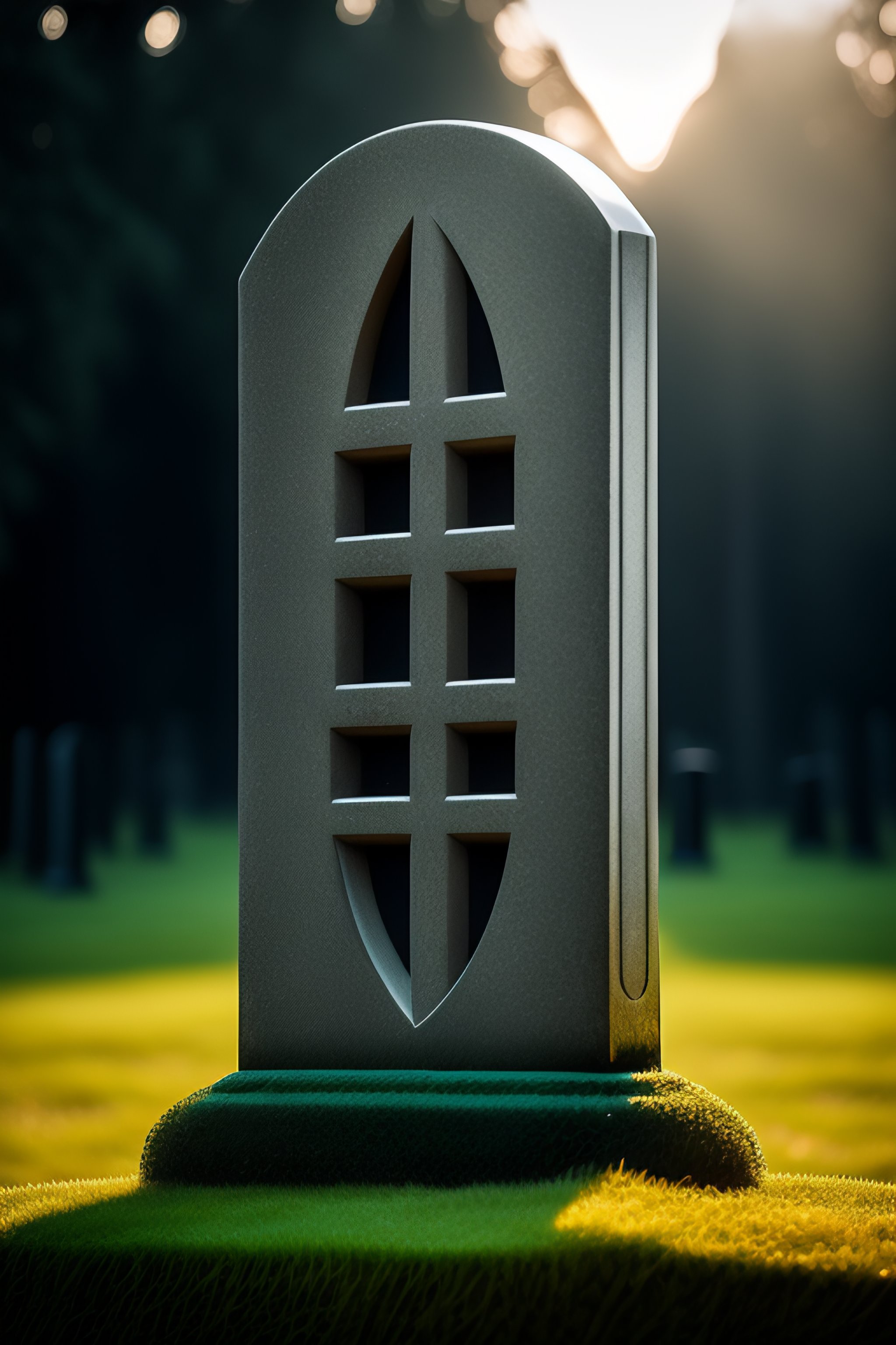 Lexica - A gravestone in the shape of a piece from the game of chess.