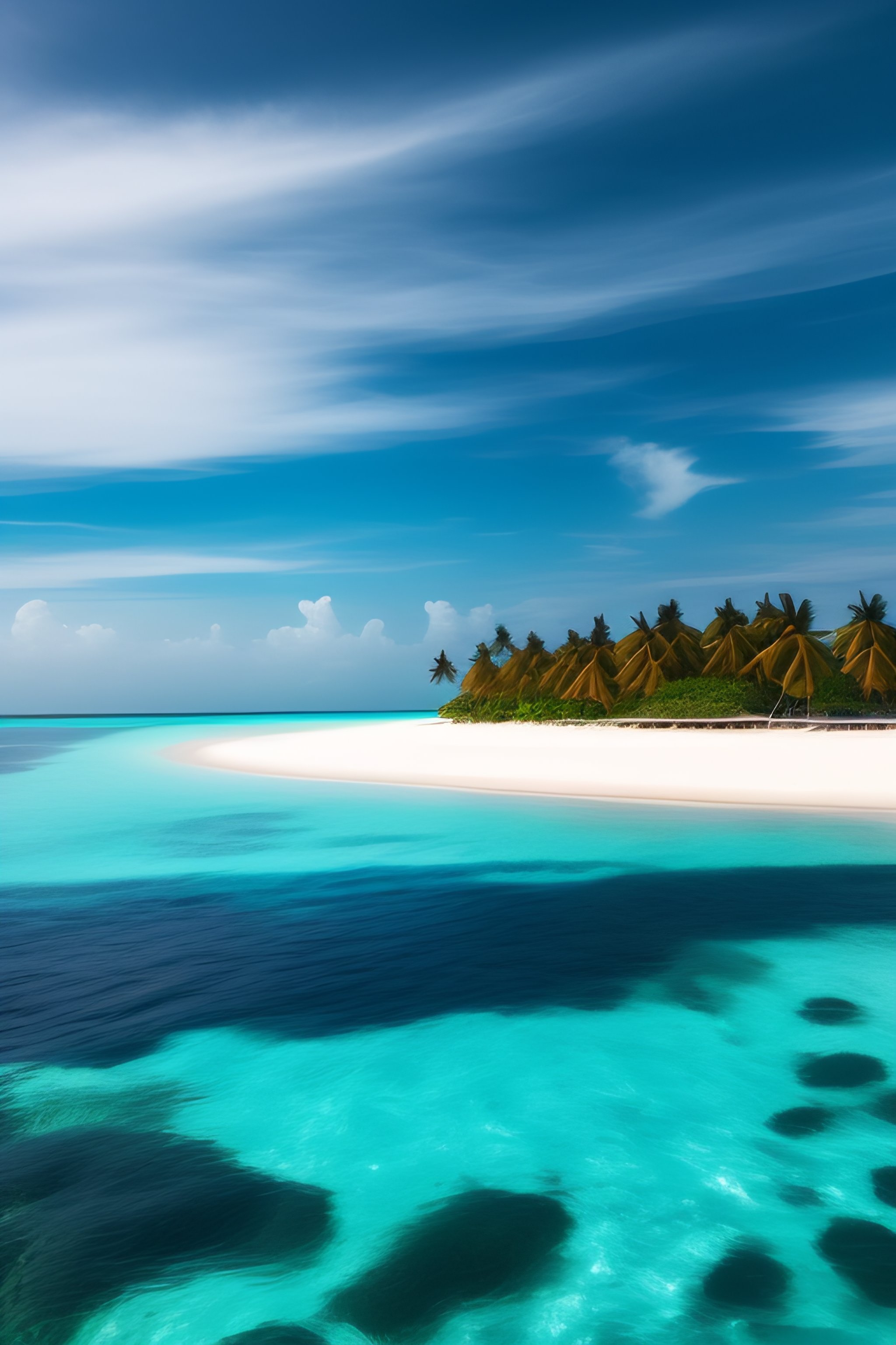 Lexica - Sea sun blue sky maldives realistic nocartoon