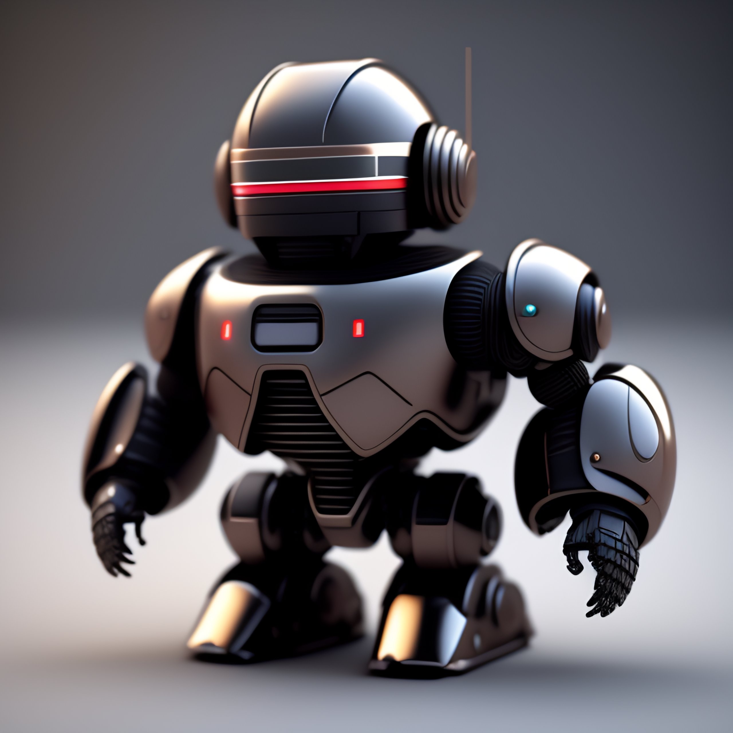 Lexica - Cute 3d render of toy art robocop
