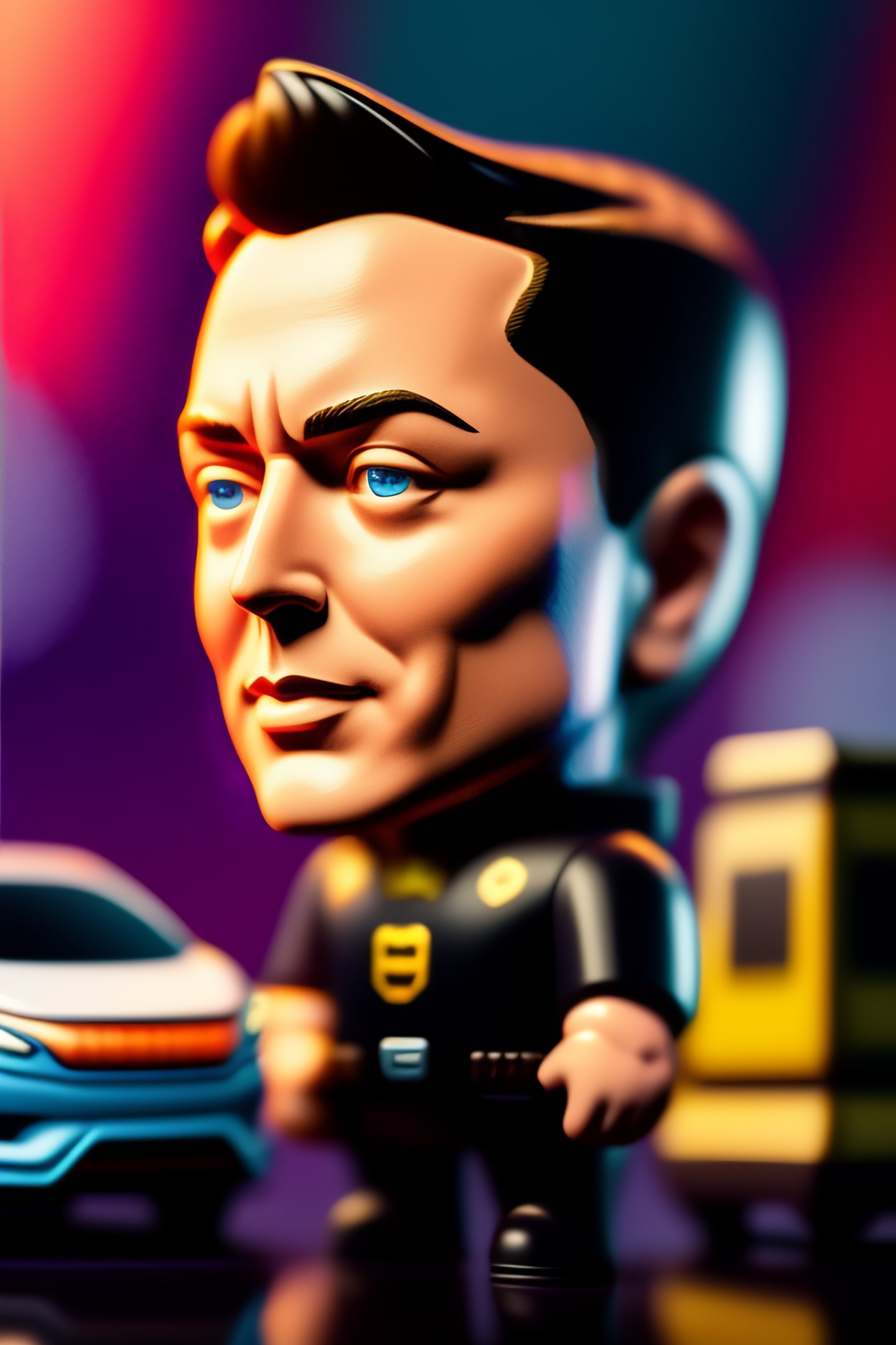 Lexica - 4k cartoon, Elon musk Toy.