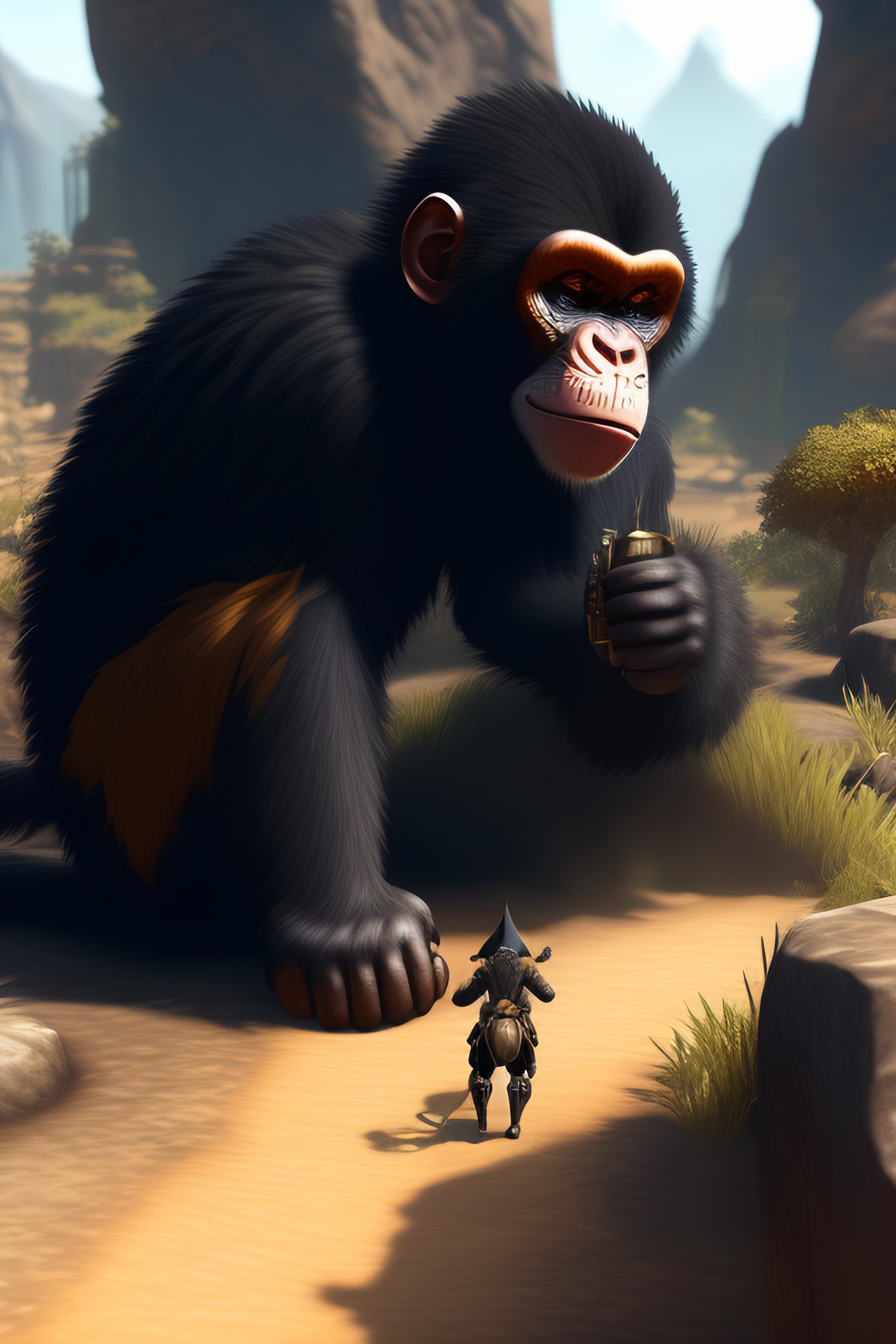 Lexica - Monkey Armored , Realistic , detailed, Rpg style, serious