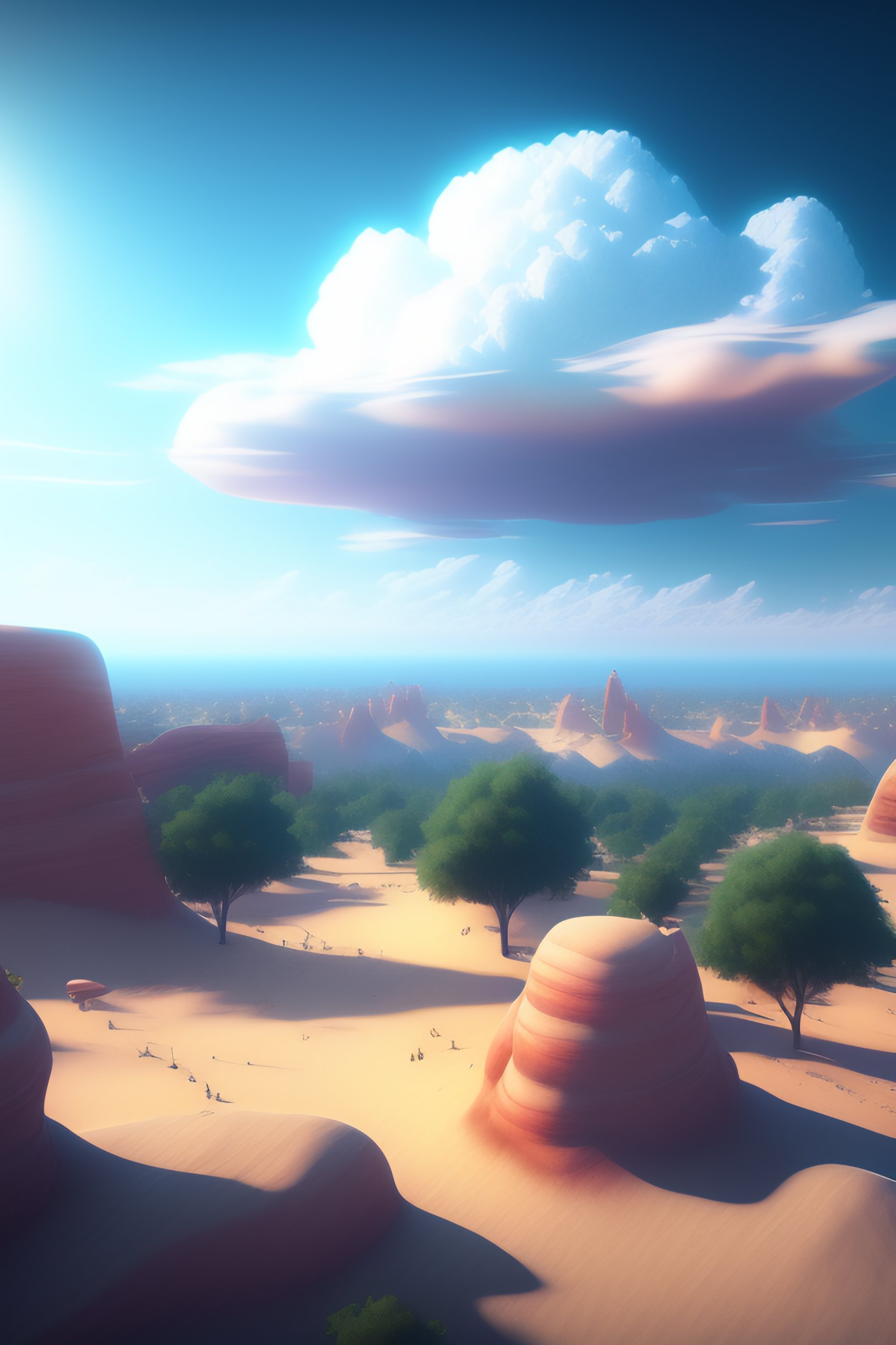 Lexica - Large banner blue skies and clouds, soft, Unreal Ungine, 8K ...