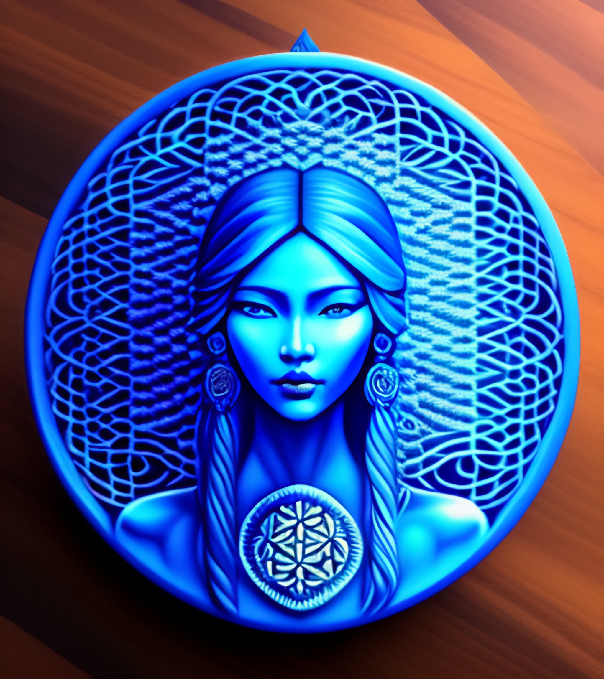 Lexica - 2d blue avatar humanoid drawing psychedelic, 2d flat, mandala ...