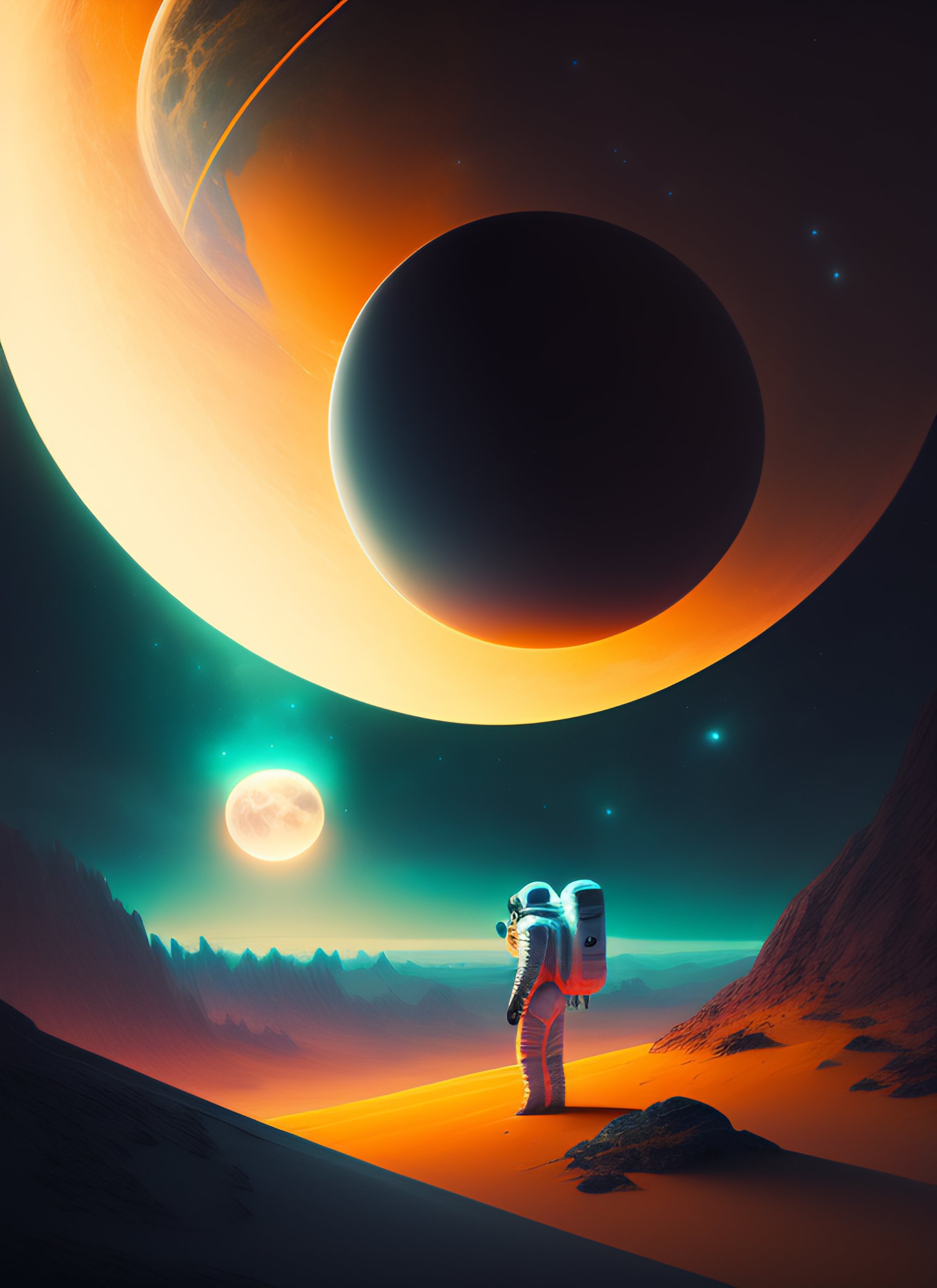 Lexica - Portrait a Lost astronaut in Jupiter, epic scene,displaying in ...