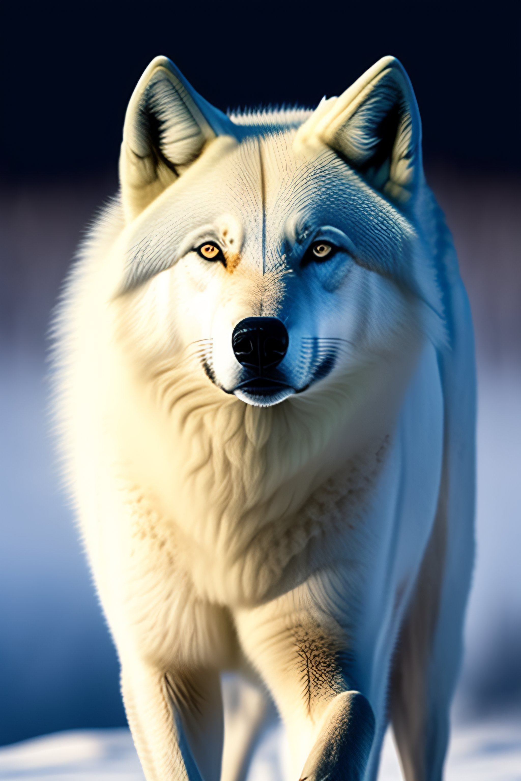 Lexica - A huge arctic wolf howling on Facial mark shows the extent of ...