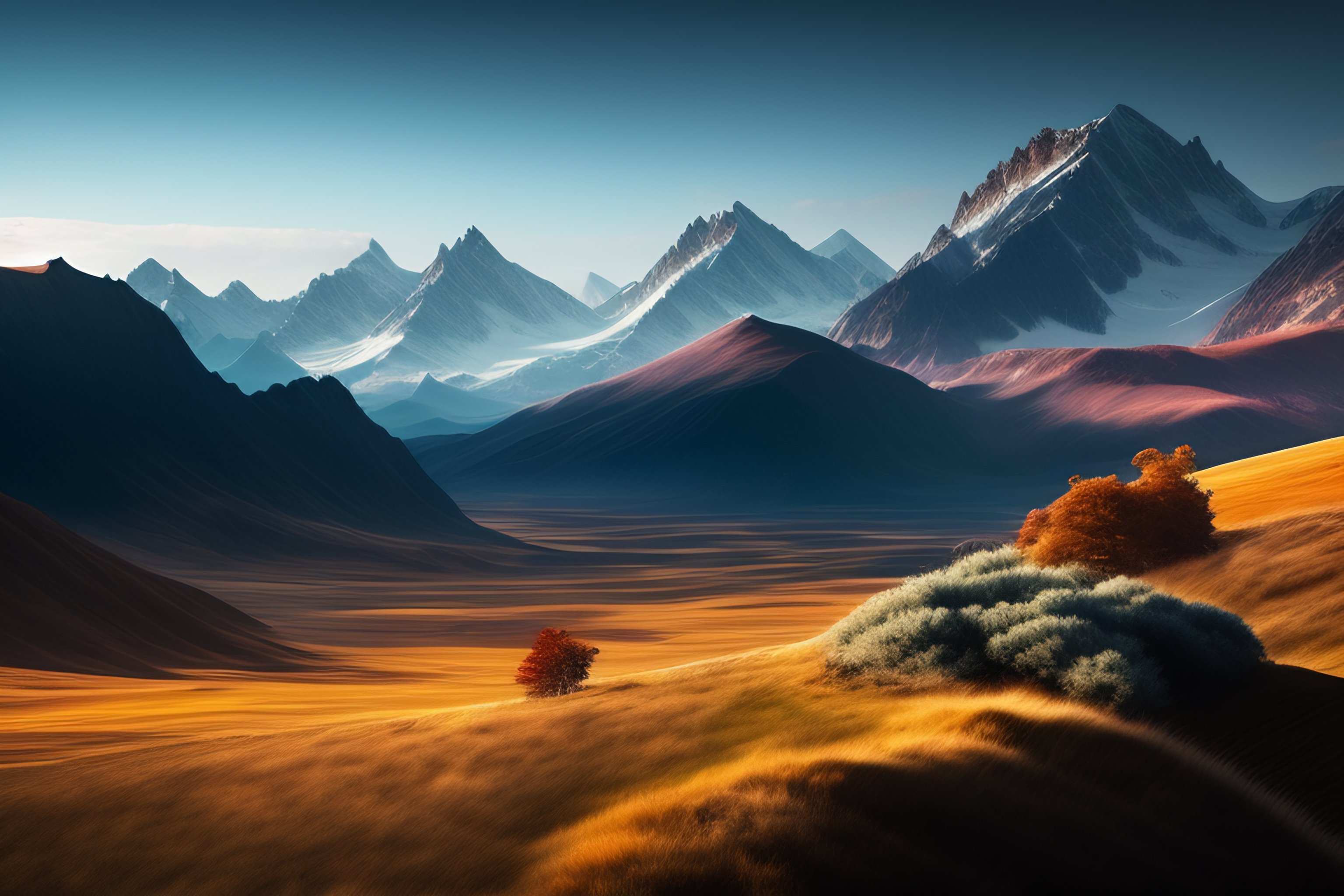 Lexica - Photo of dramatic and contrasty landscape, photorealistic ...