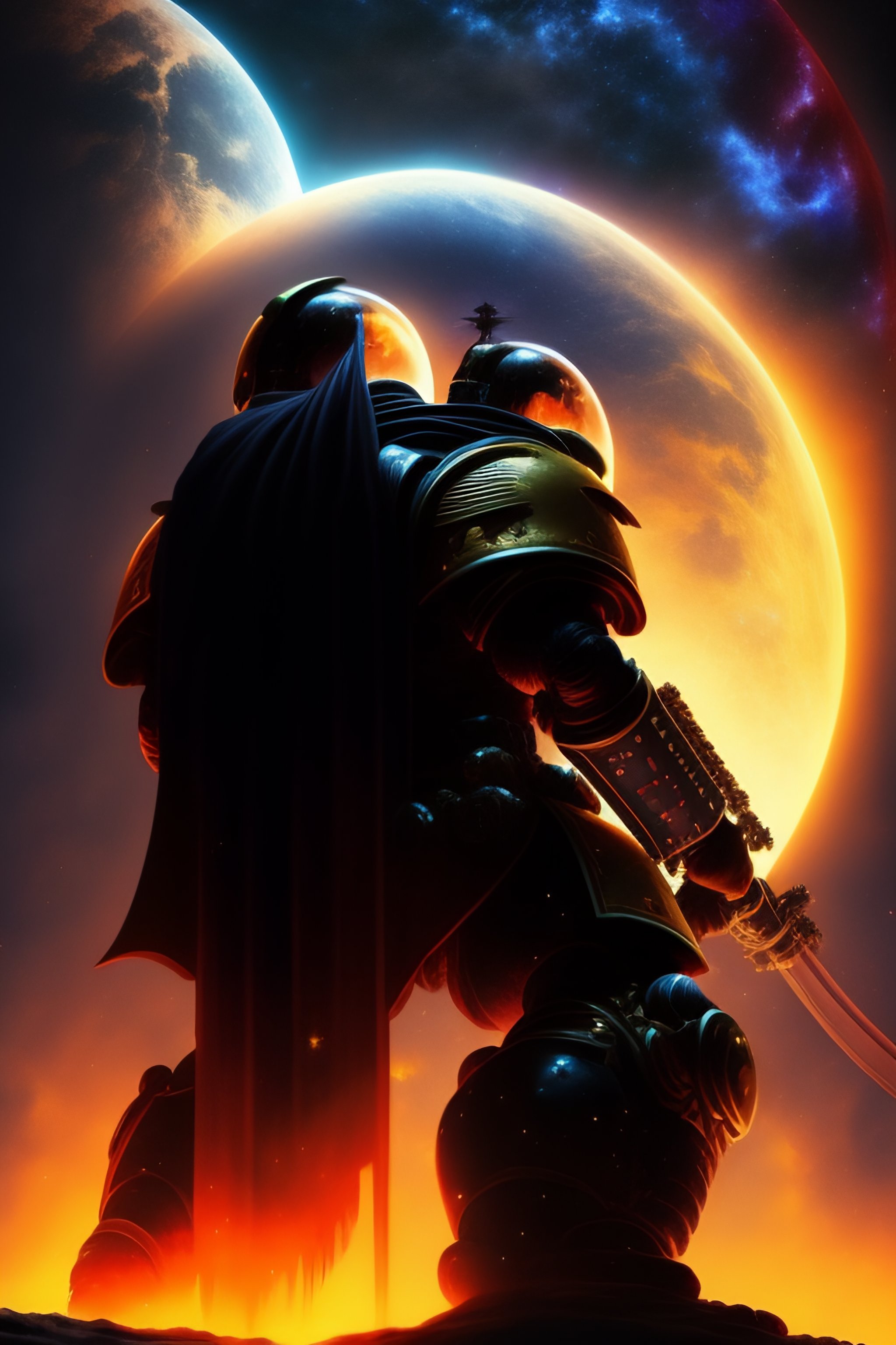 Lexica - Space marine warhammer 40k staring at the sun with the moon ...
