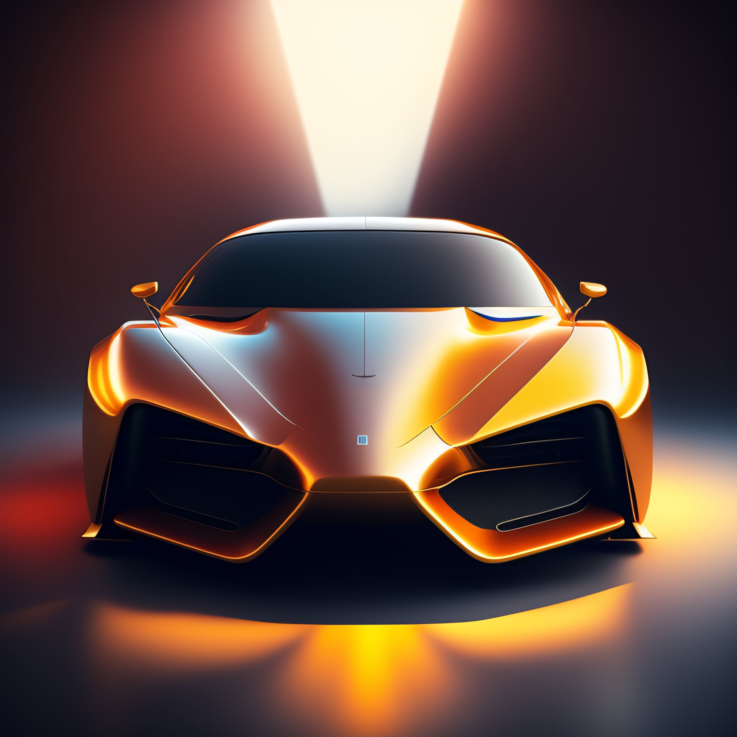 Lexica - Front of a modern car, horizontal flaps, shape of a face ...