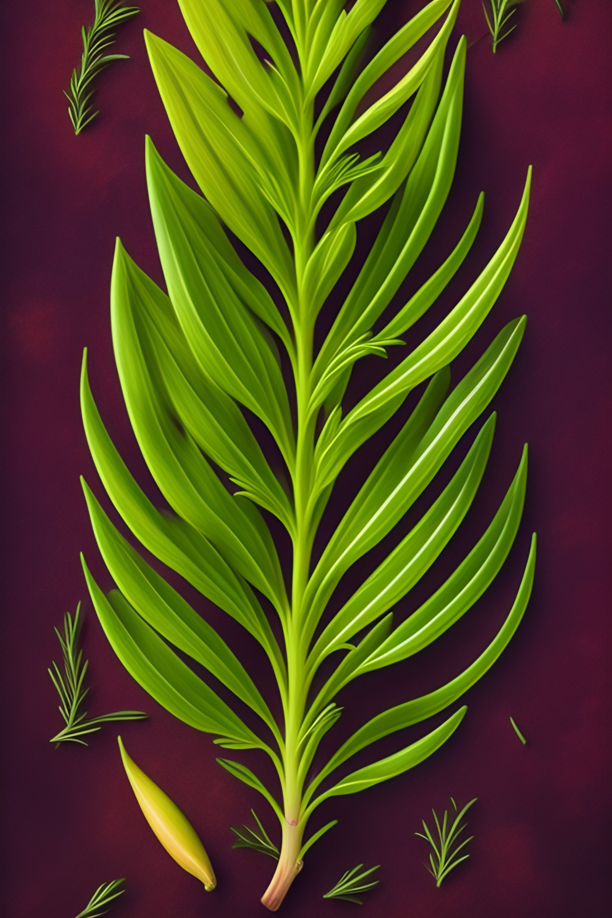 Lexica - Botanical colorful illustration of rosemary