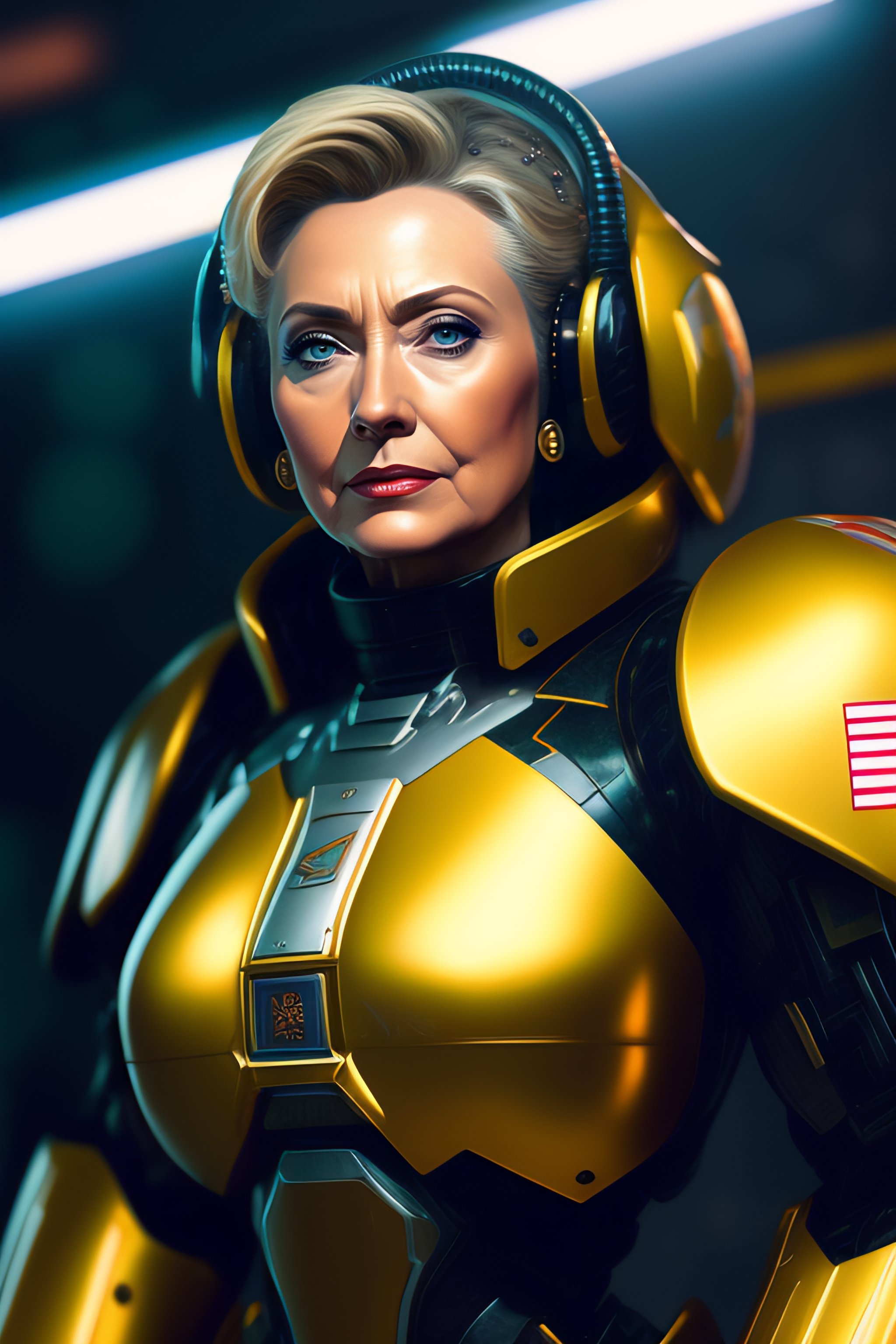 Lexica - Hillary clinton, realistic scifi cyberpunk power armor robot ...