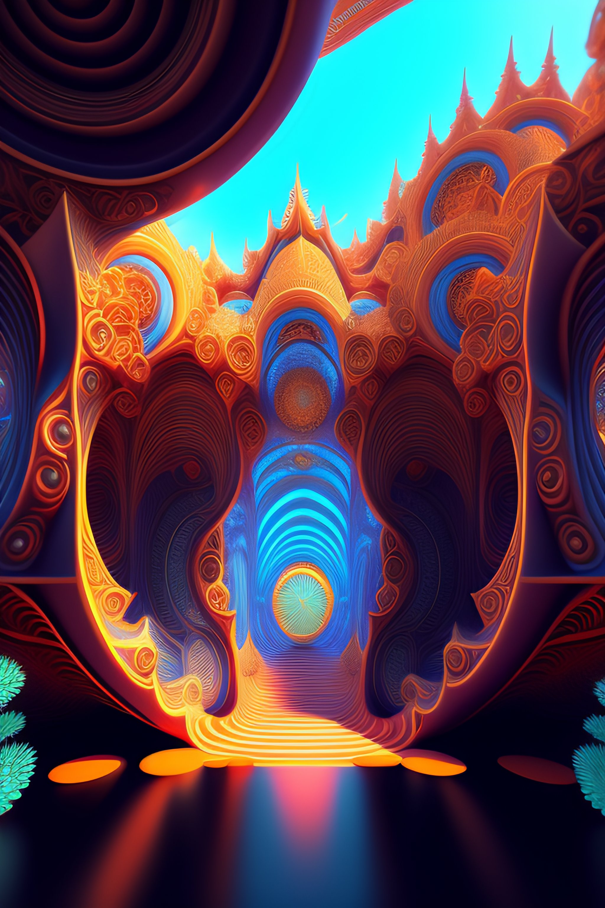 Lexica - 3d fractal background by Escher, psychedelic, mandelbulb 3d ...