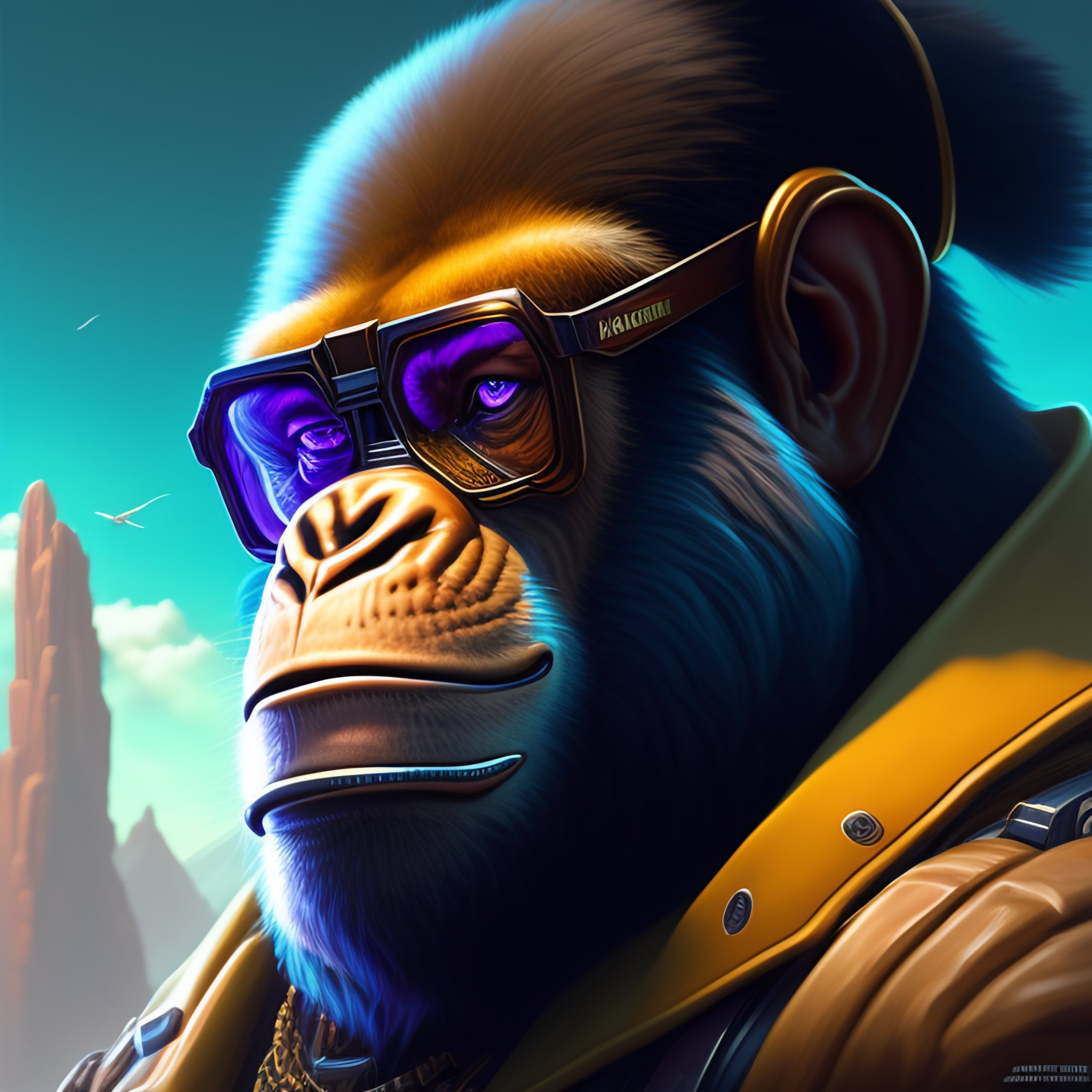 Lexica - Winston the ape from overwatch, square brim glasses, character ...