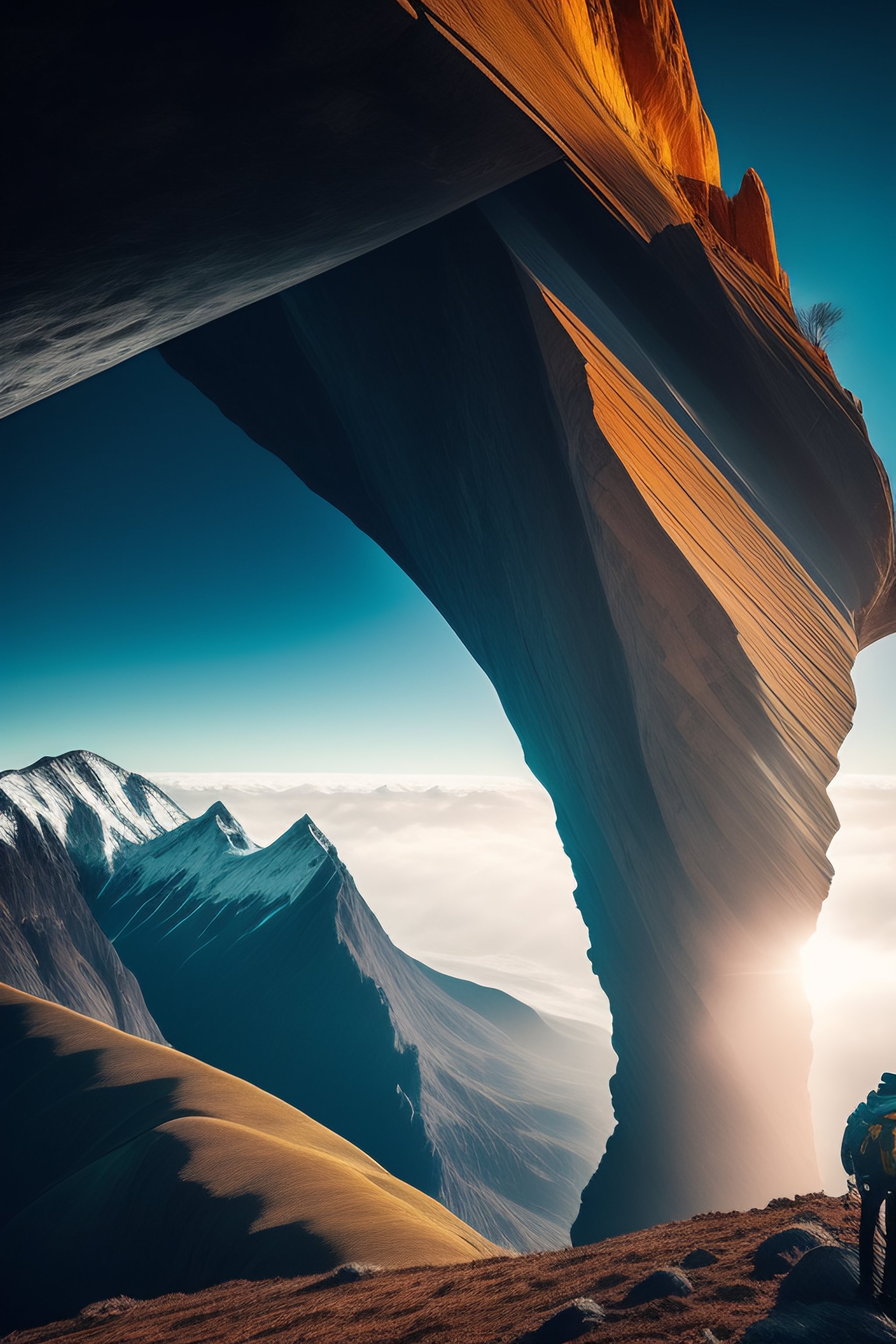 Lexica - Man climbs mountain goal at the top