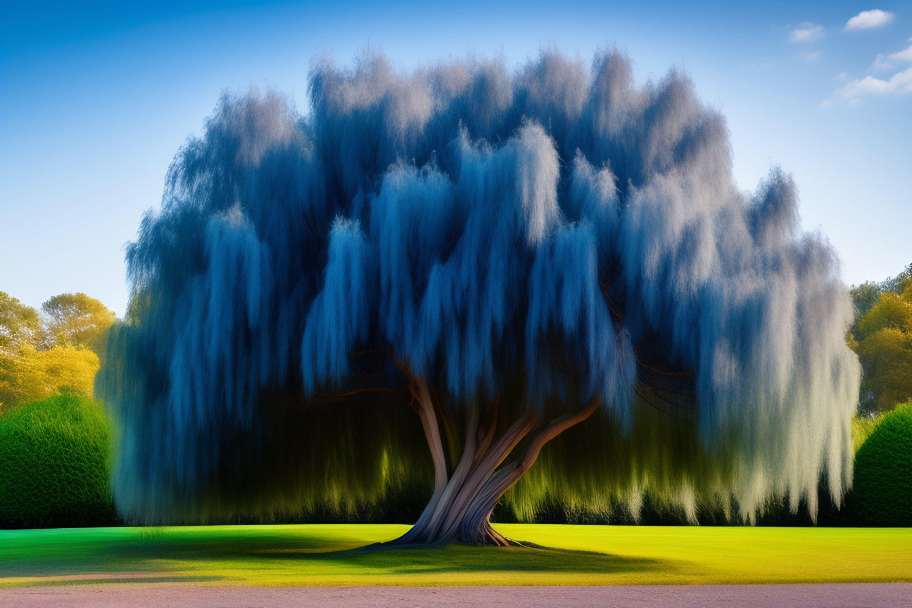Lexica - Big blue willow tree