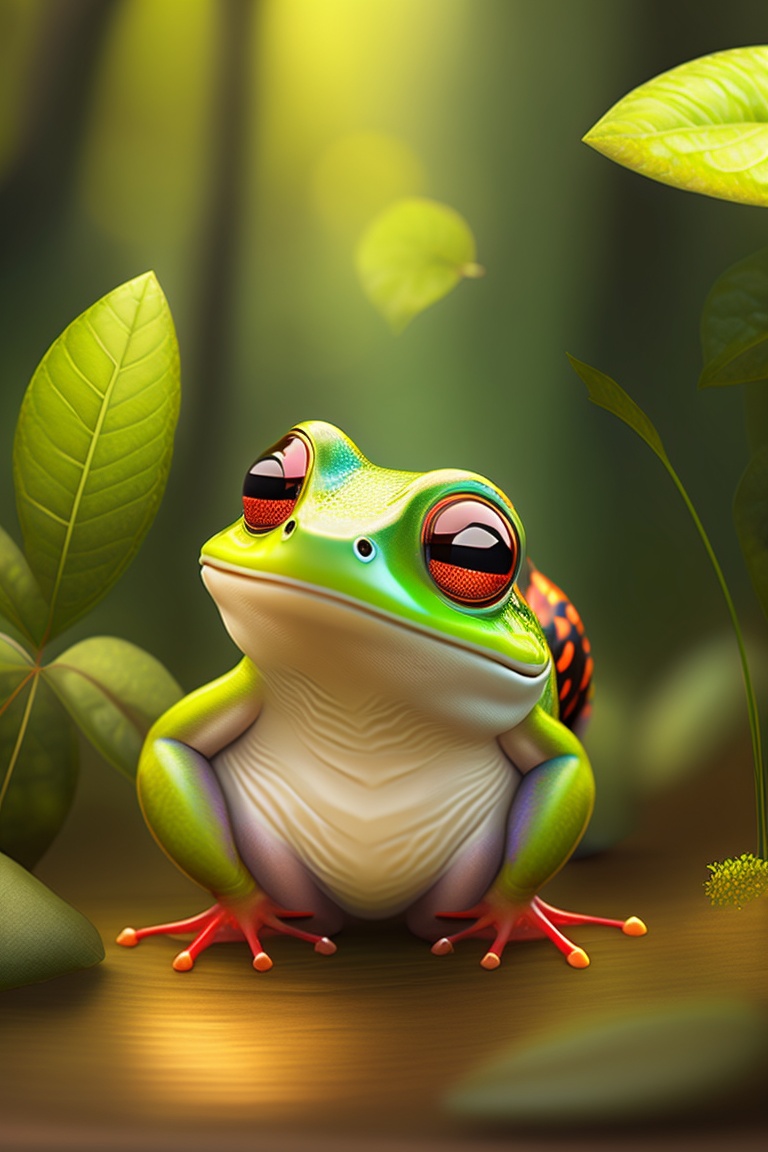 Lexica - Rosita, a little frog with big eyes and a charming smile, who ...