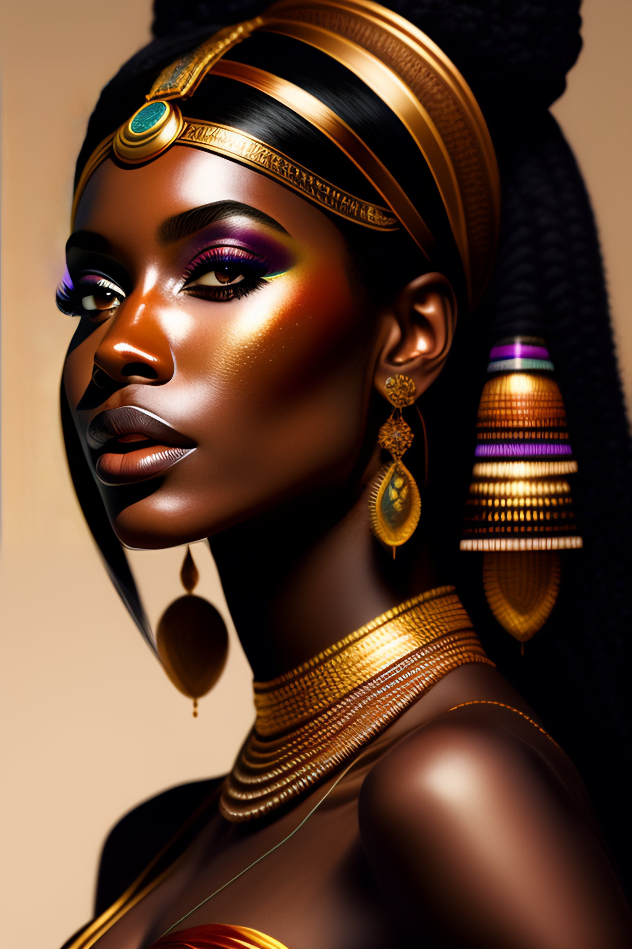 Lexica - Attractive dark-skinned Cleopatra by Sam Spratt