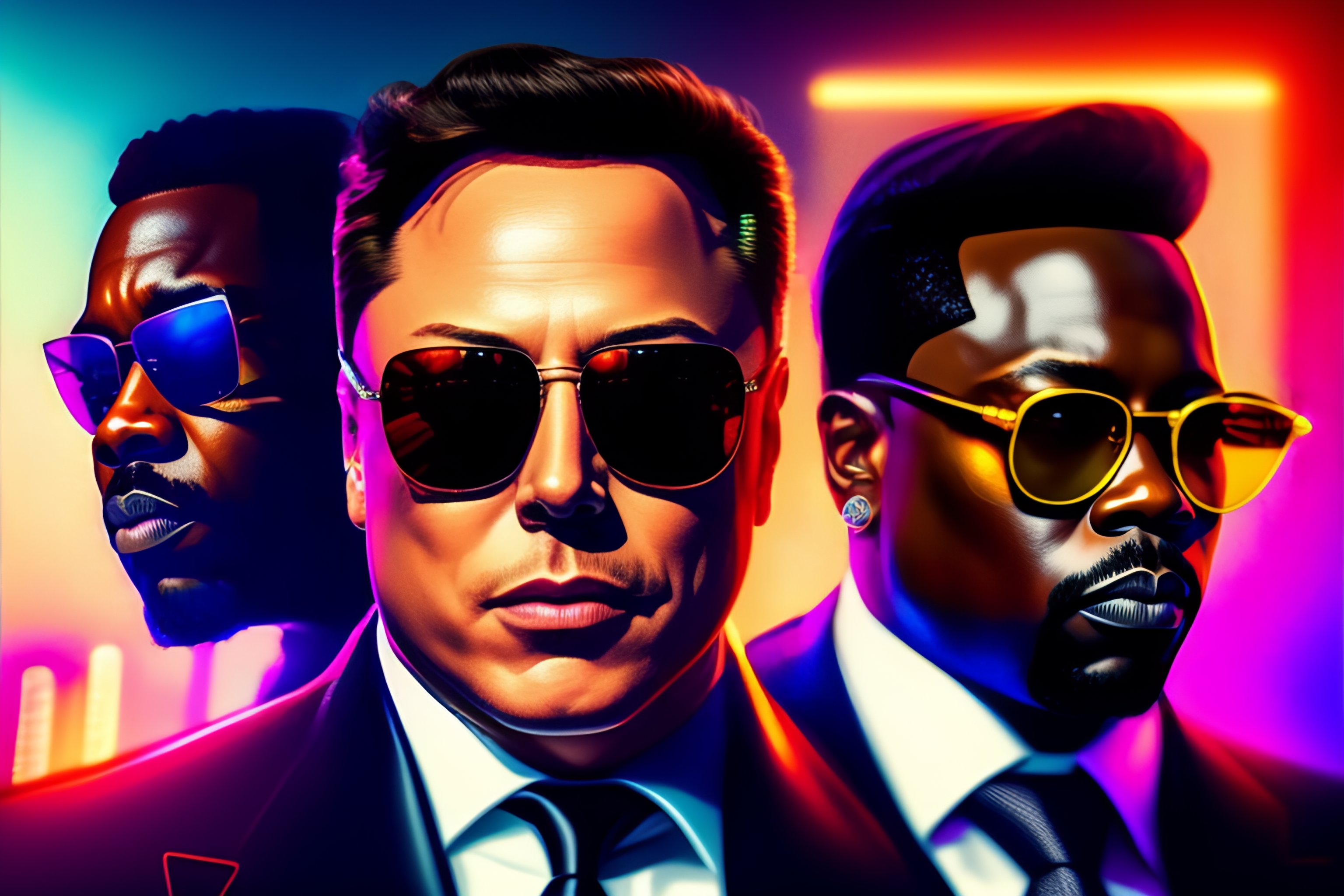 Lexica - Elon musk,elon musk ,donald trump ,kayne west with sunglasses ...