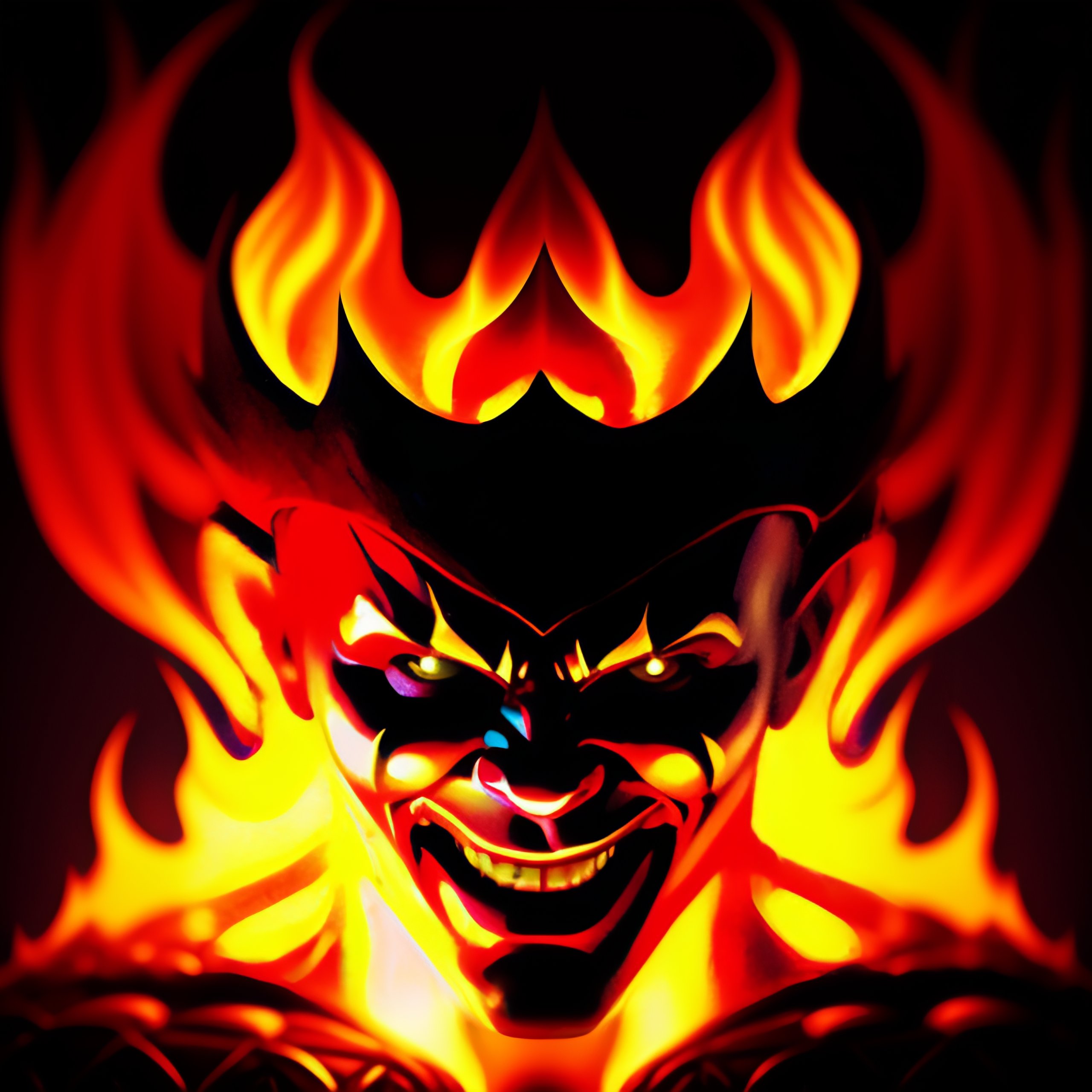 Lexica - Marvel comic style, crown of flames, horror, clown, ambient ...