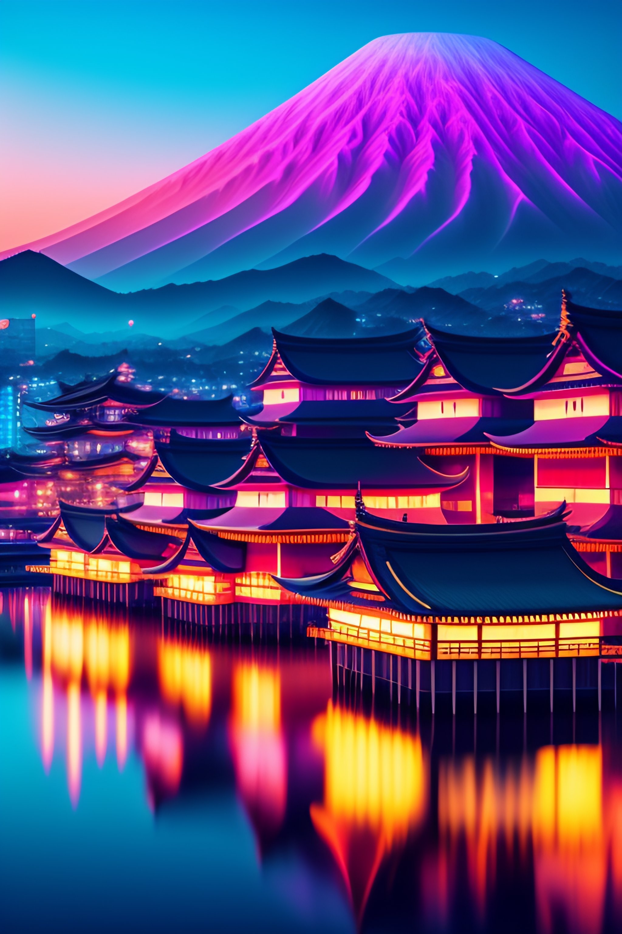 Lexica - Synthwave japanese realistic town