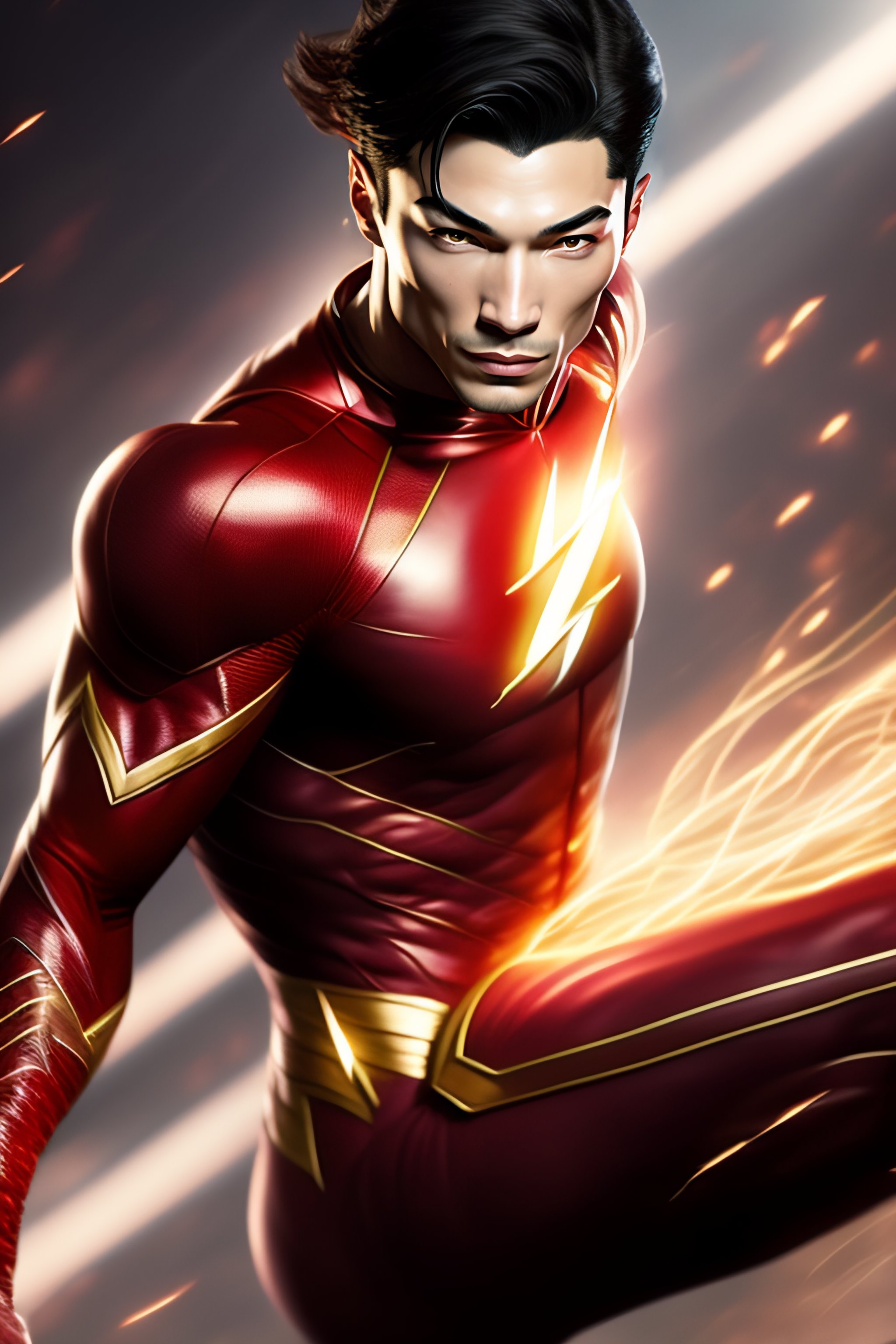 Lexica - Thin muscular Ezra miller as Flash using his super speed to ...