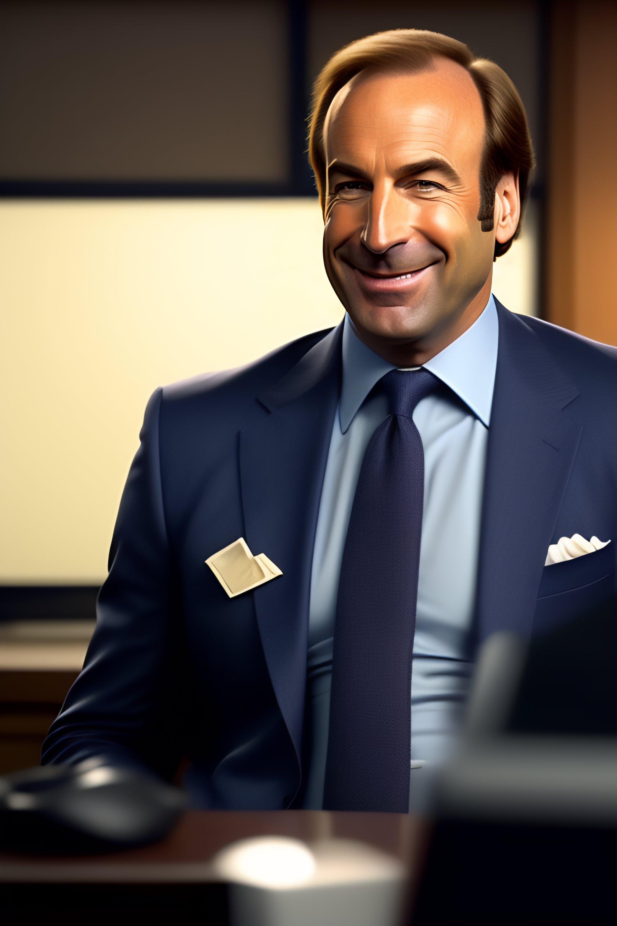 Lexica - Saul Goodman talking to the camera with money in office ...