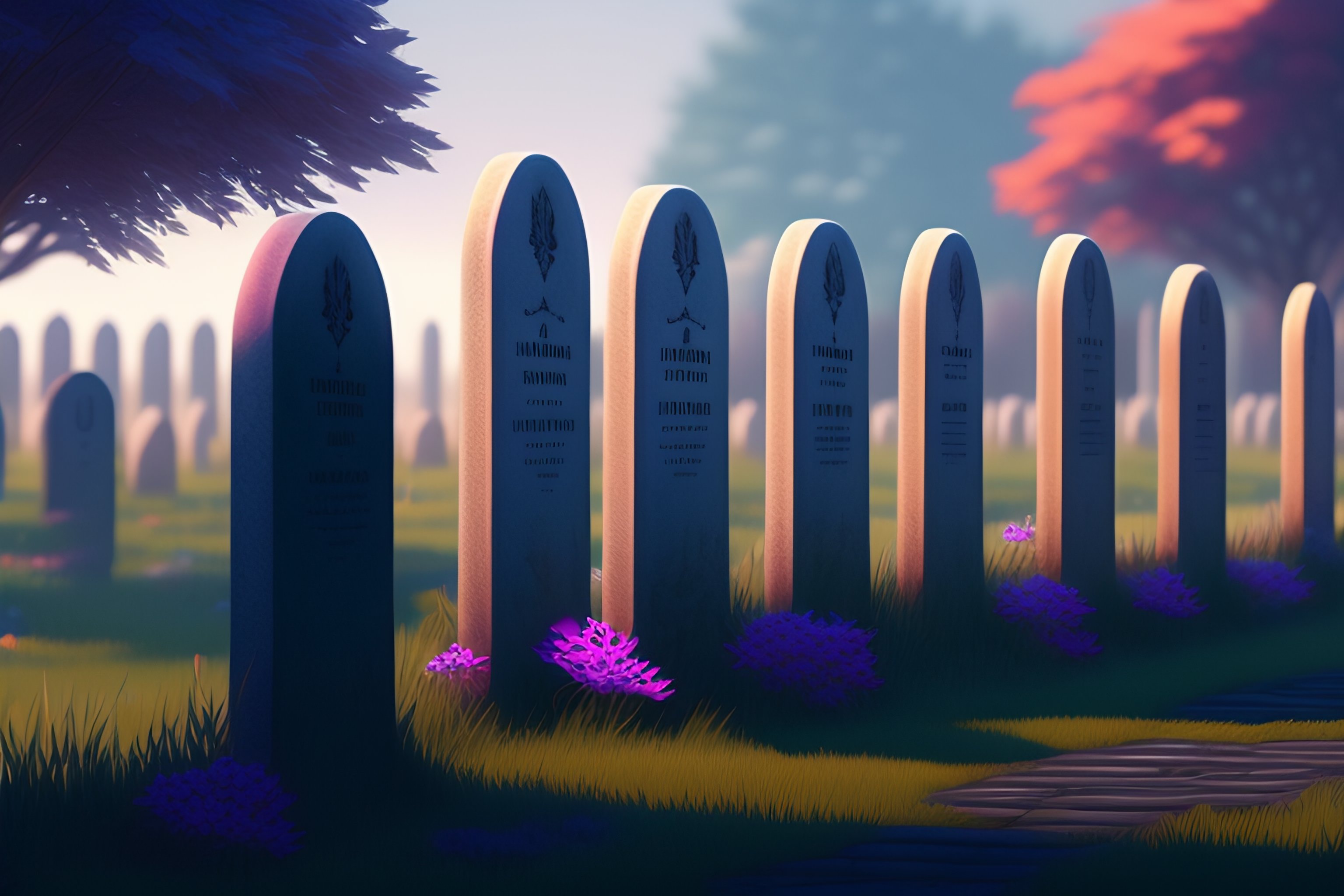 Lexica - Graveyard with basic headstones no markings, Canadian, highly ...