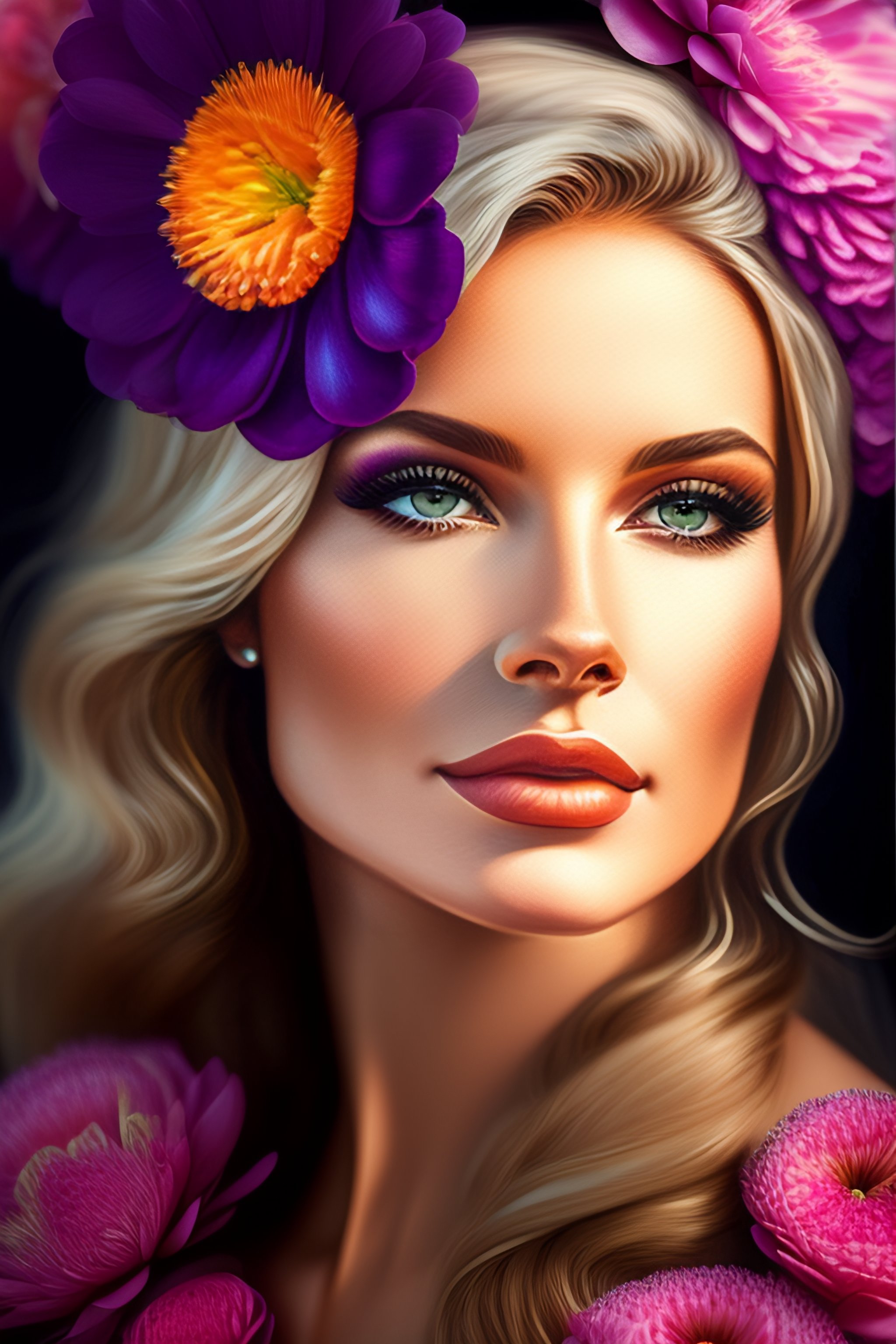 Lexica - Beautiful flower portrate pattern