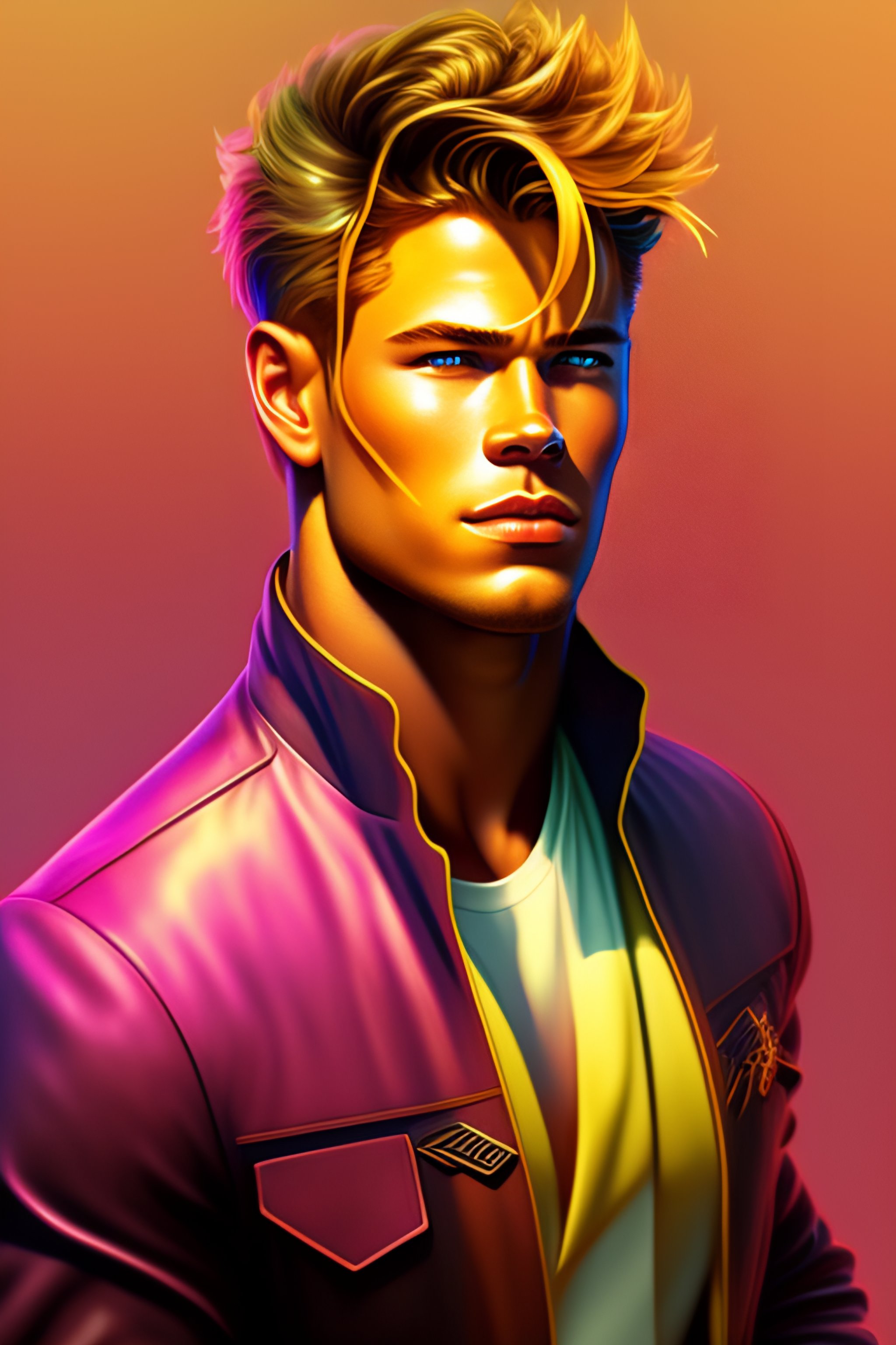 Lexica - Modern young man, gon shirt absent with ash blond hair, jeans ...