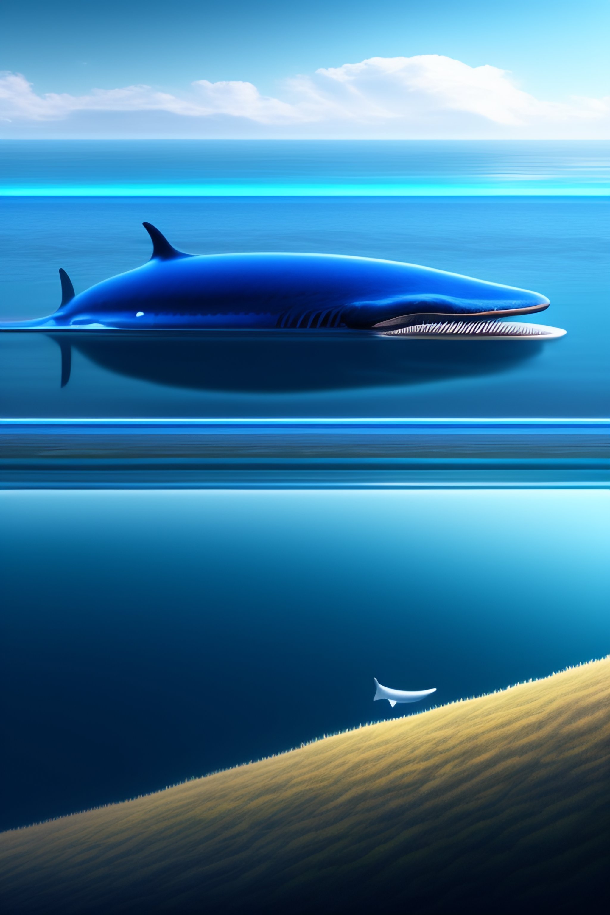 Lexica - A ultra realistic blue whale with tole details in UHD