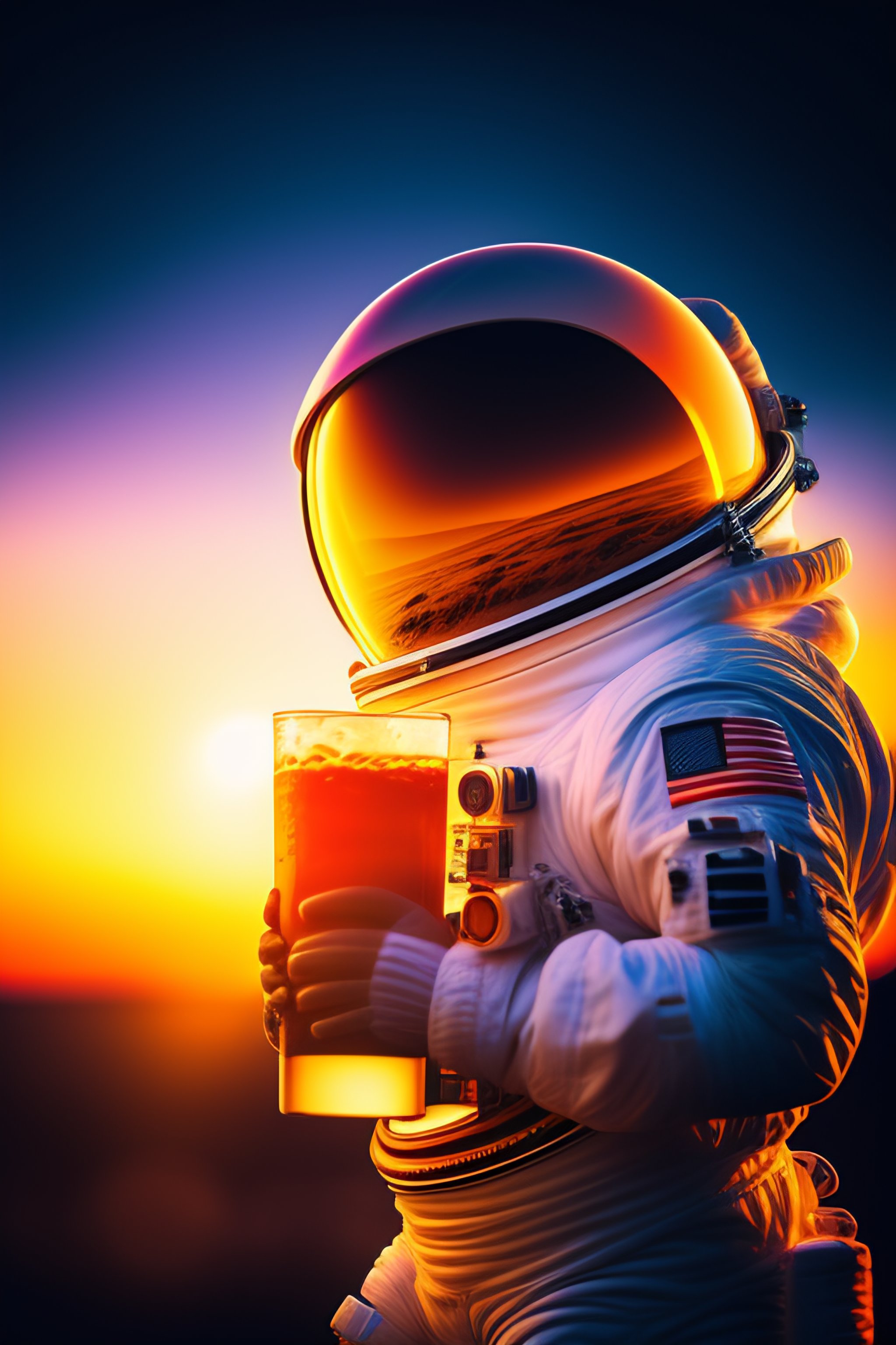 Astronaut Holding A Drink