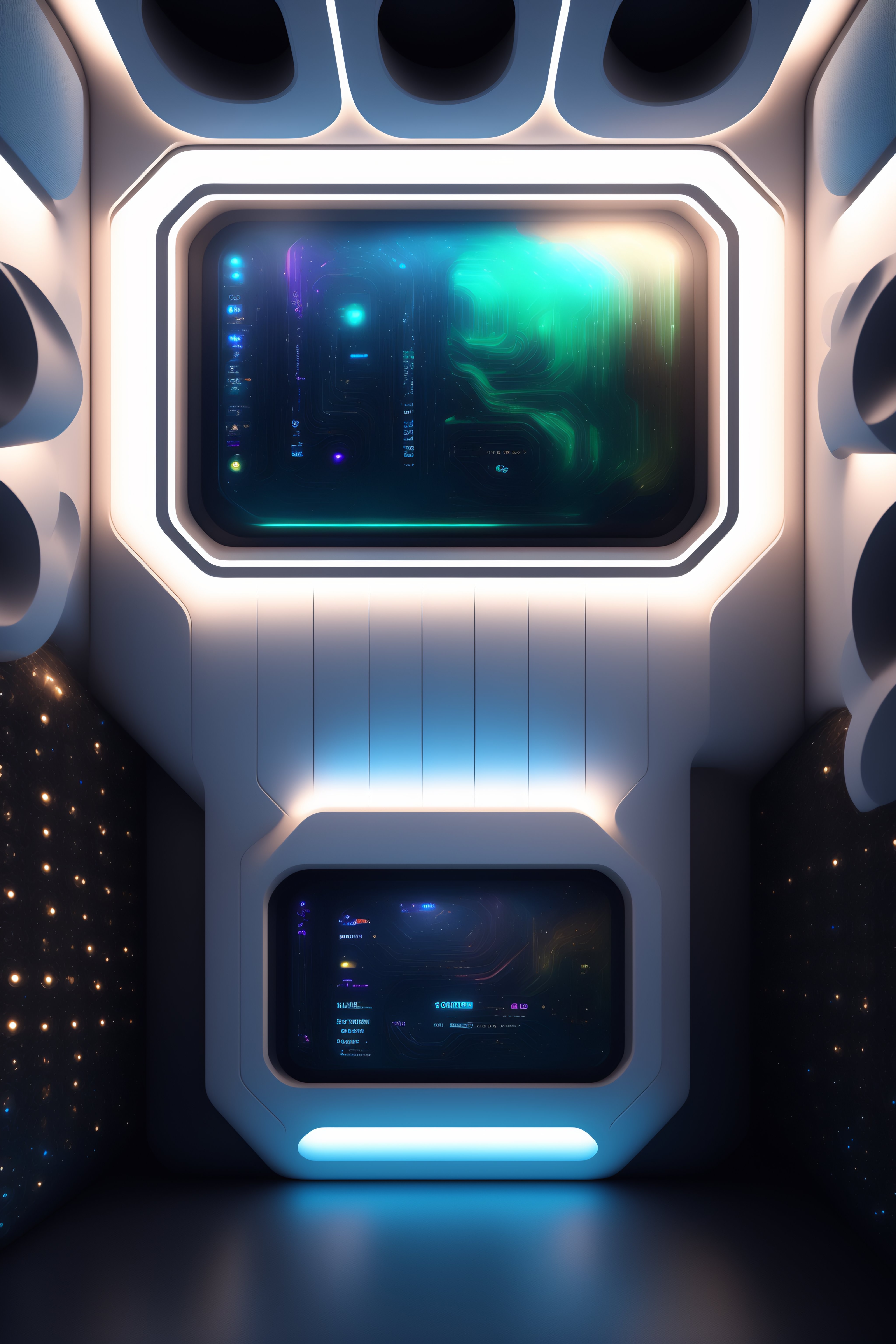 Lexica - Inside spaceship wall texture with metal shinning parts tubes ...