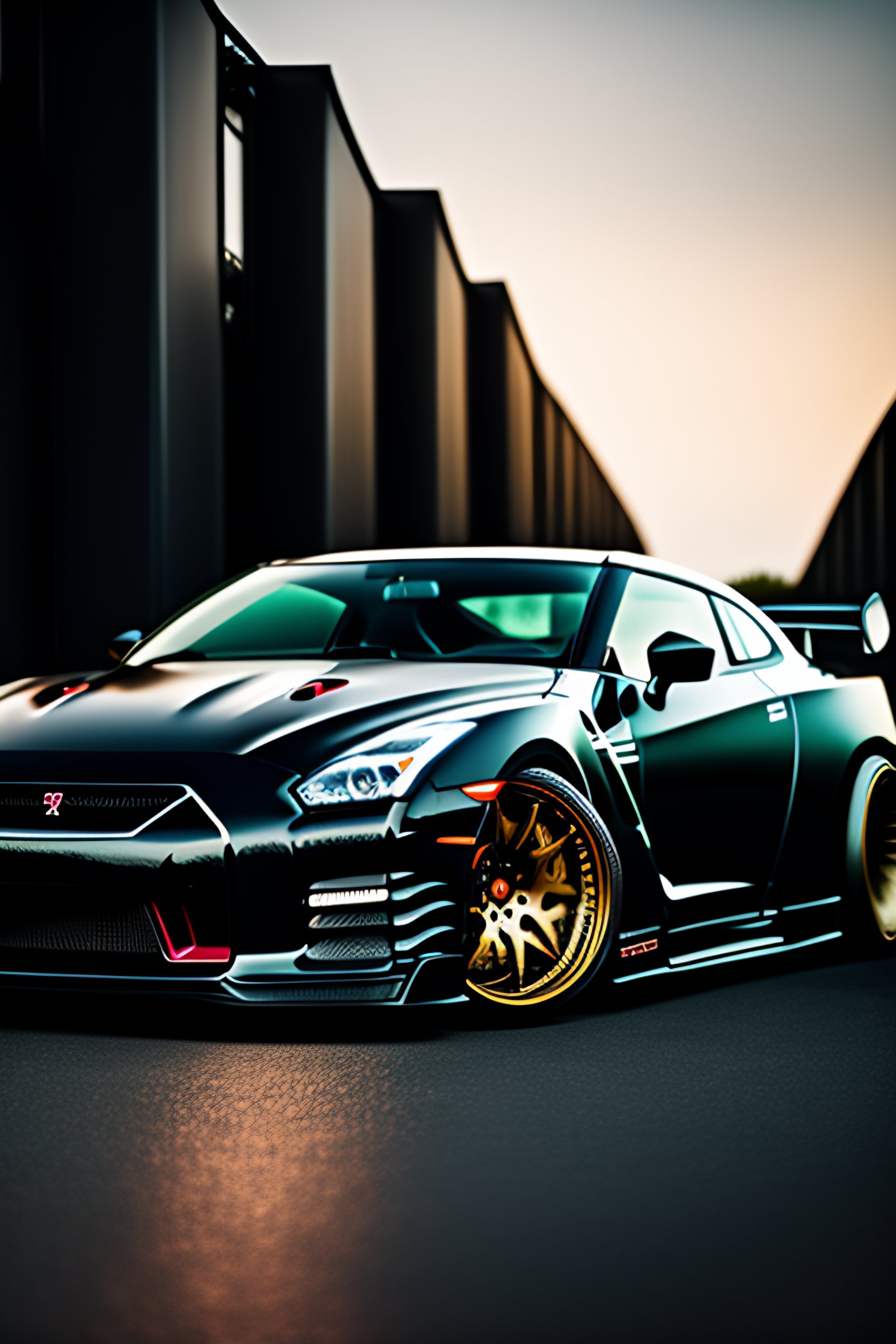 Lexica - Black Nissan gtr with rockets in Japan