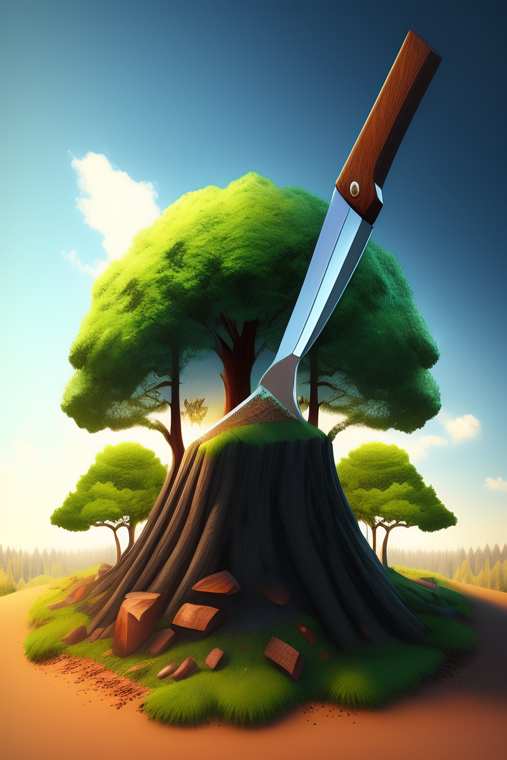 Lexica - Game icon, axe cutting trees, large scale, sharp, item