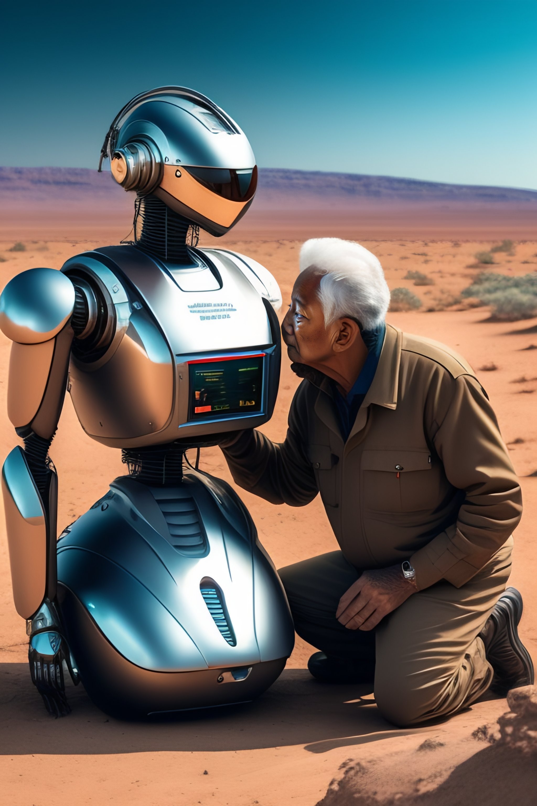 Lexica - A humanoid robot nursing the last remaining old human, sci-fi ...
