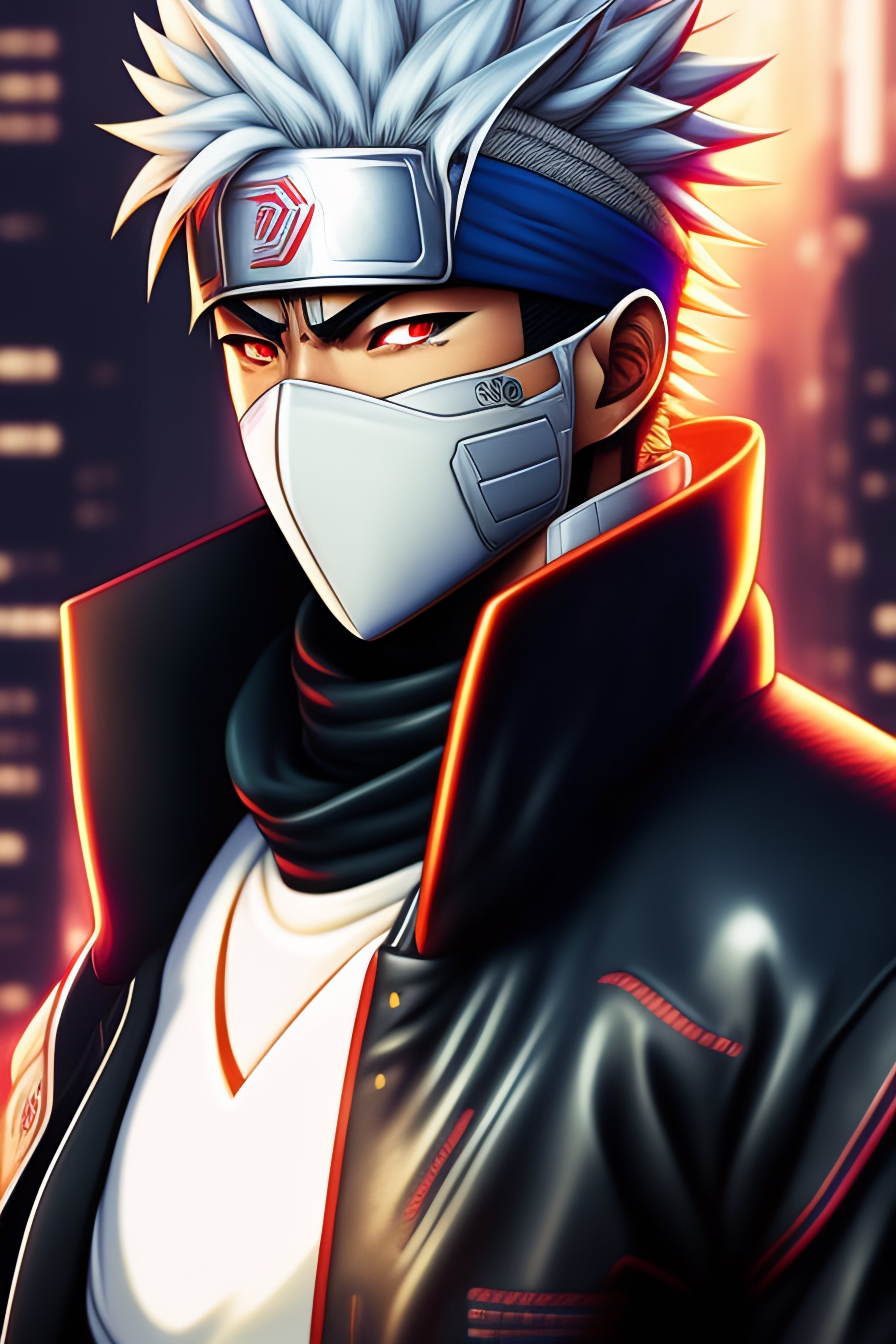 Lexica - Kakashi from Naruto, cyber cowboy, close up, concept art ...