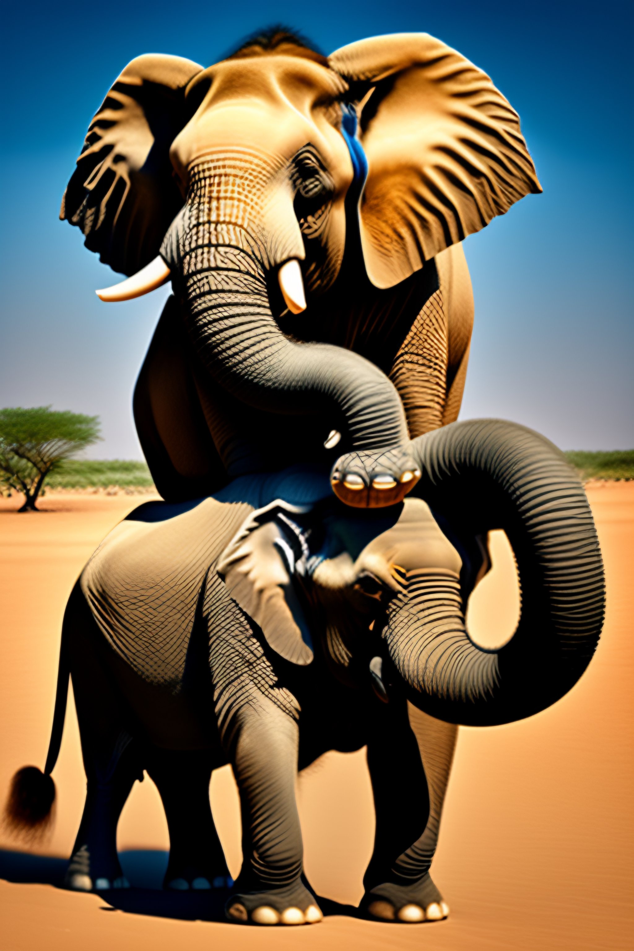 Lexica - Trump riding an elephant