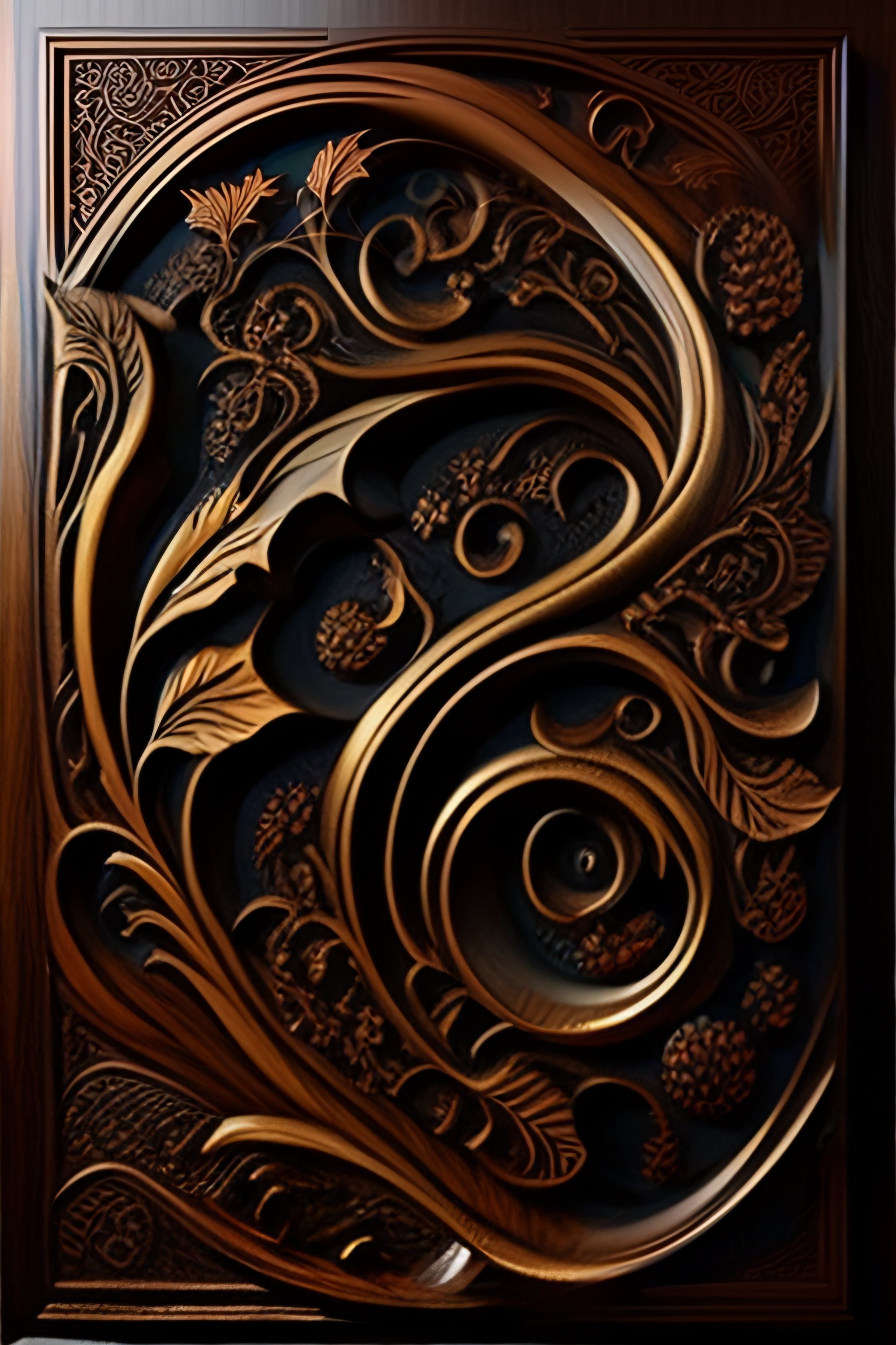 Lexica - Grape vines climbing, infinite detail, wood carving with ...