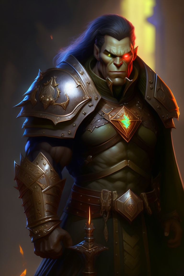 Lexica - Orc in armor, dark paladin, oathbreaker, hammer mjolner in ...