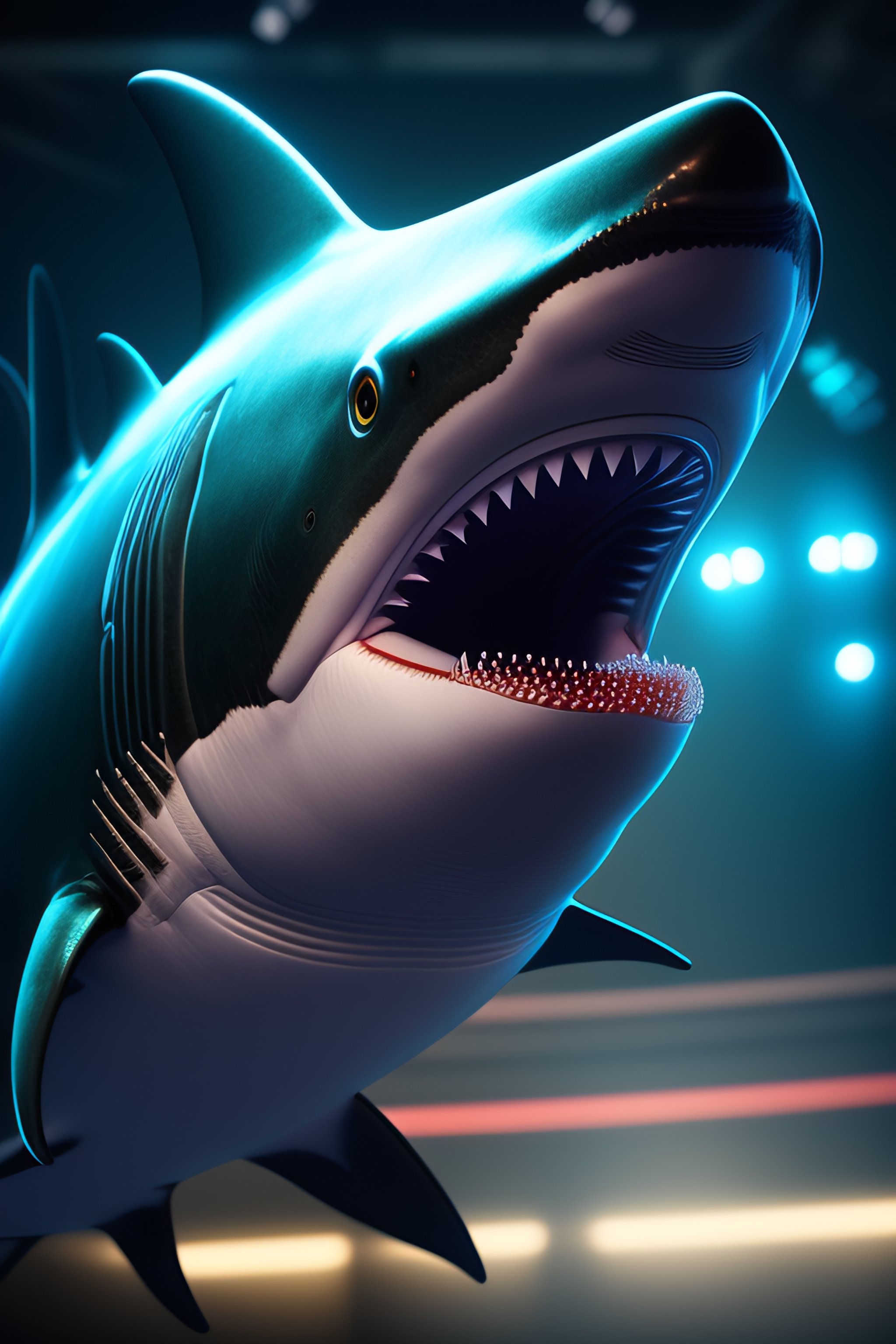Lexica - Humanoid shark animatronic, big, human sized, dynamic lighting ...