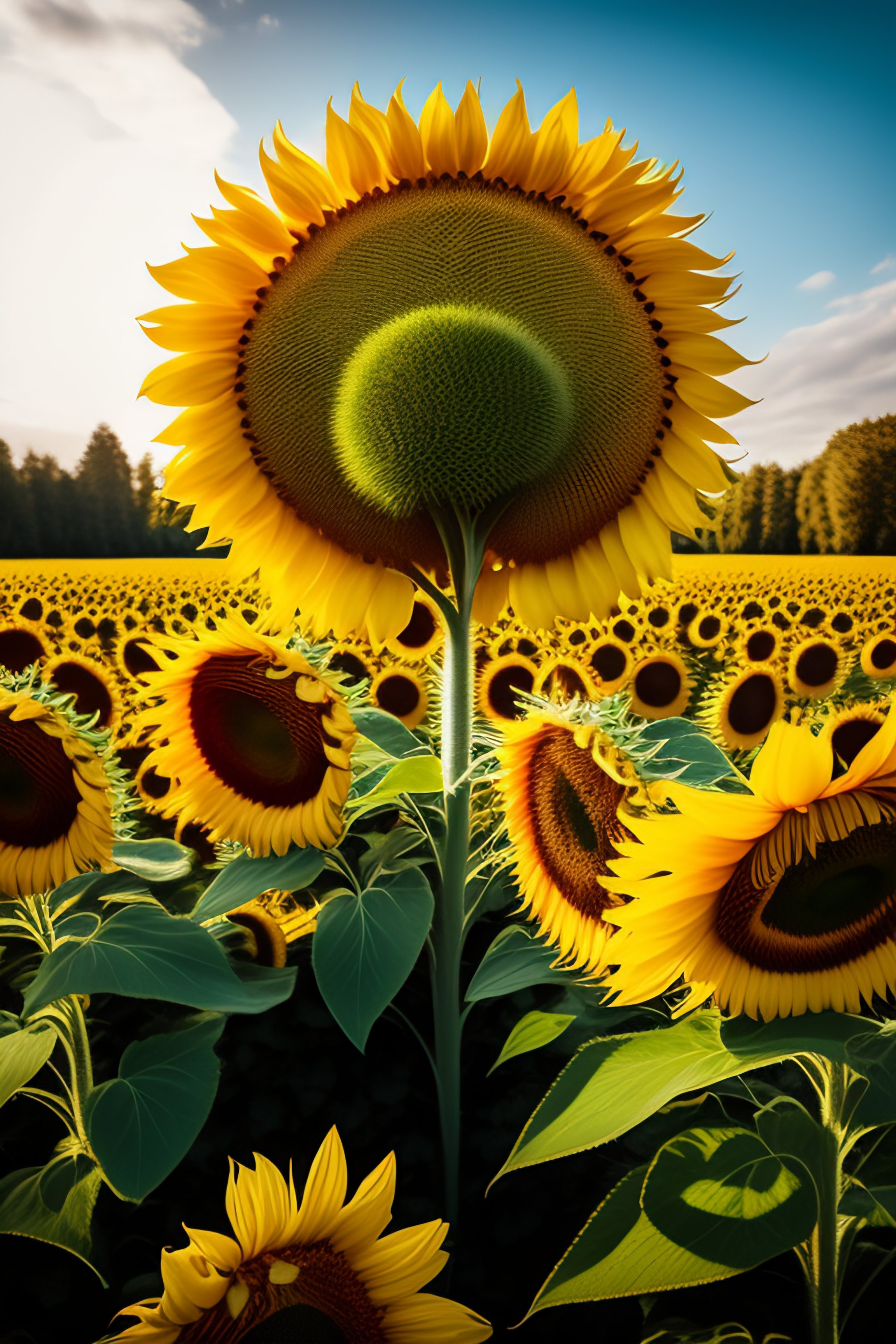 Lexica - An impossible tree made entirely of sunflowers