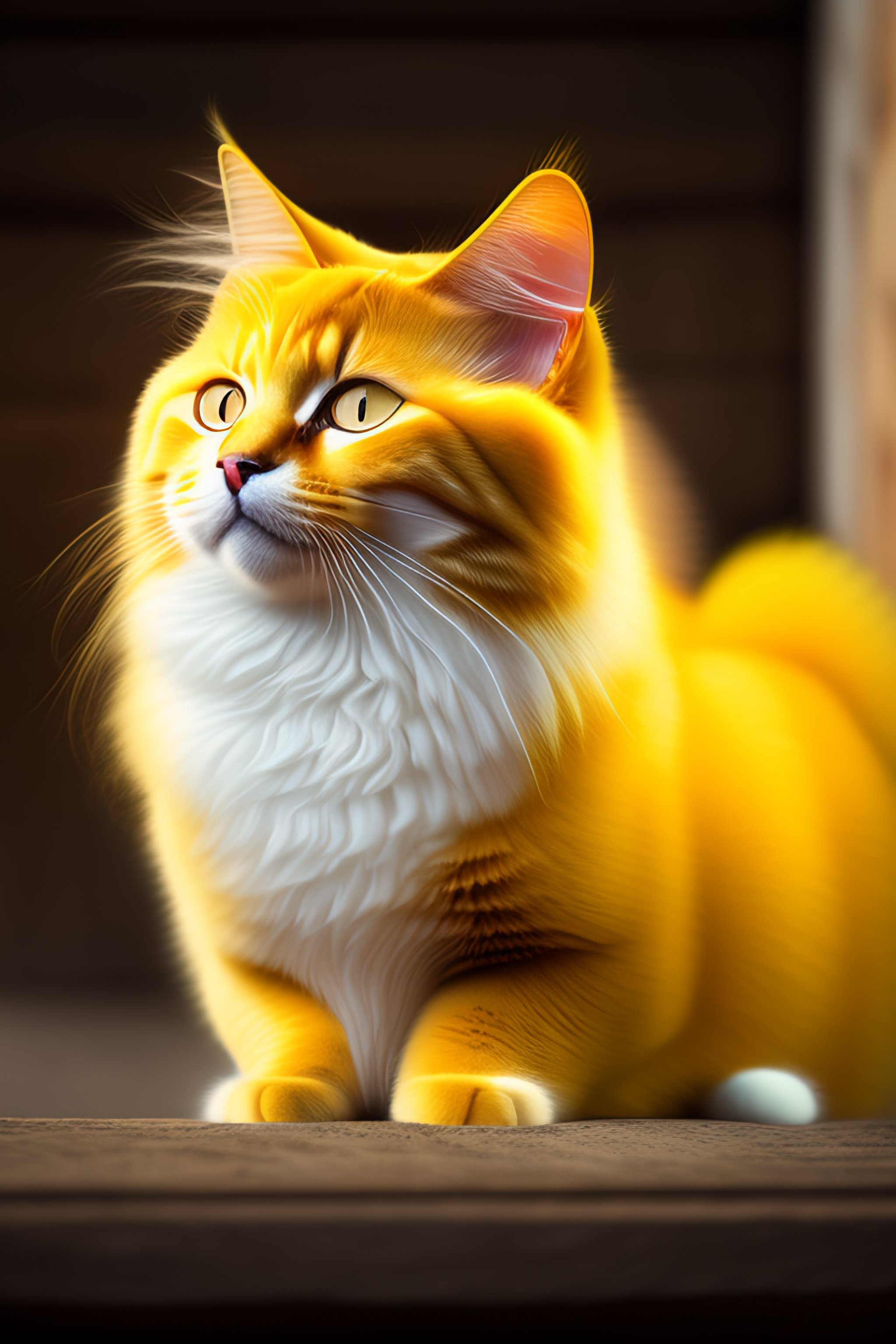 Lexica - Inlove yellow fluffy cat