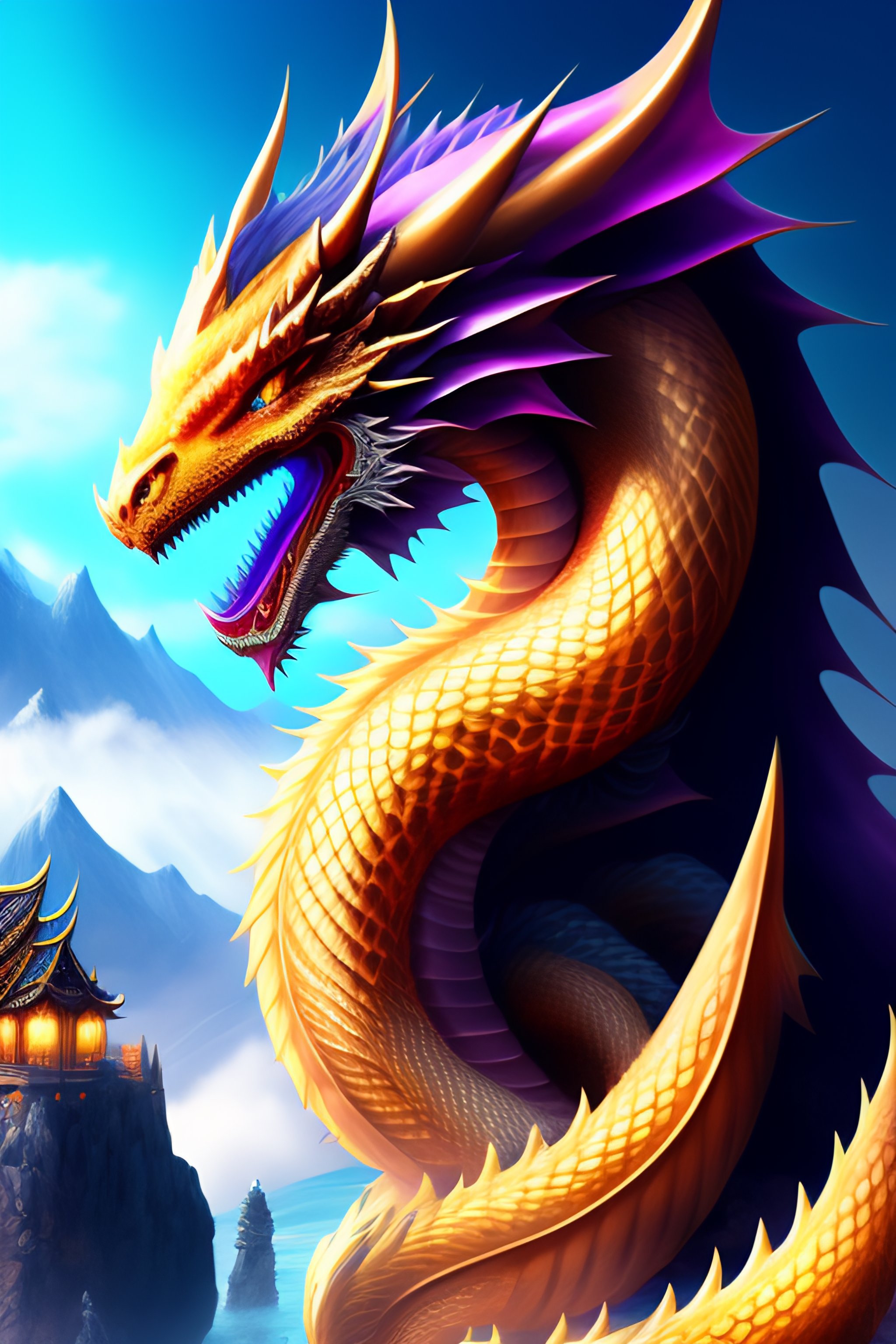 Lexica - Drawing manga fantasy legendary dragon