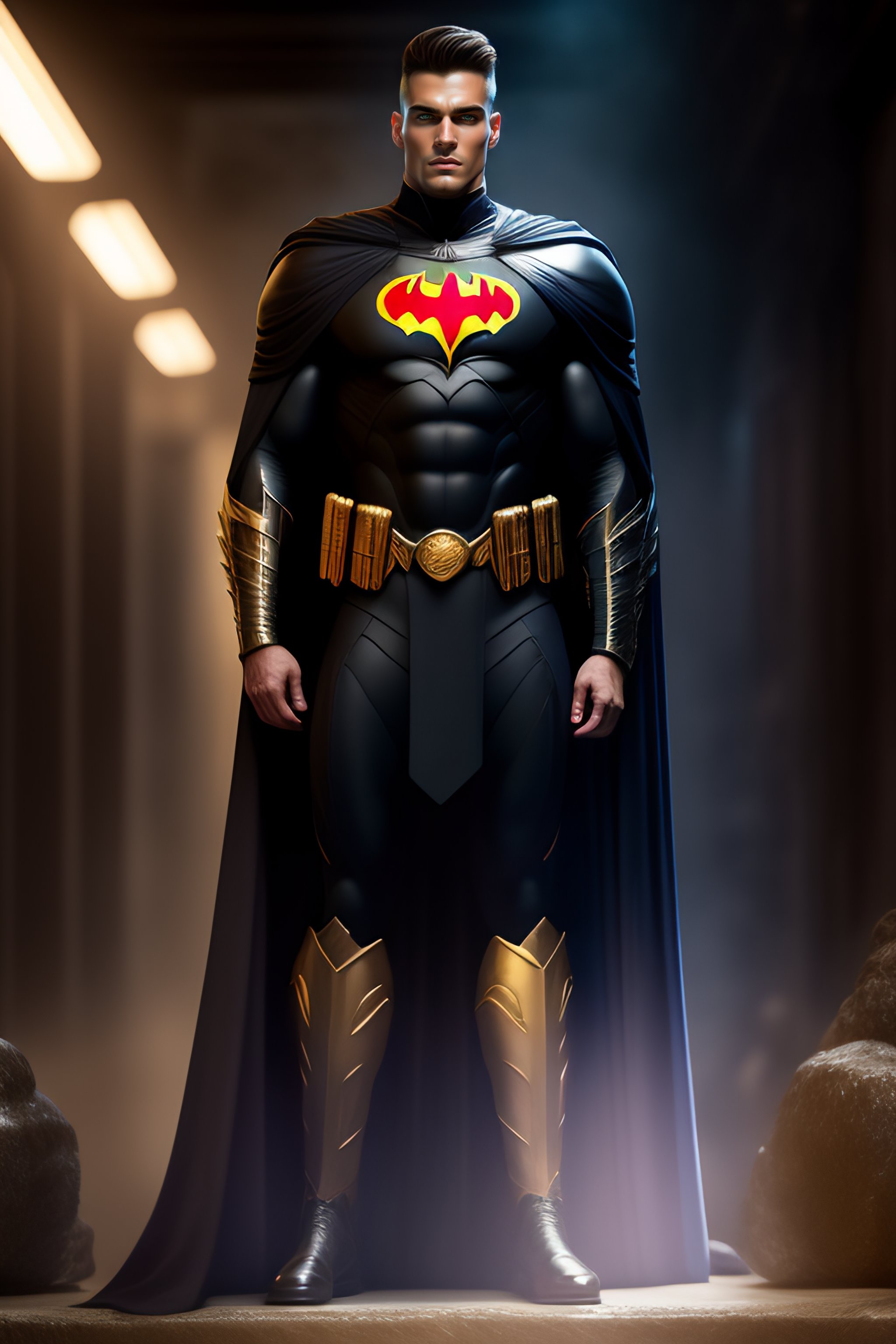 Lexica - Full body shot, handsome young man, Caucasian, Batman, gothic ...