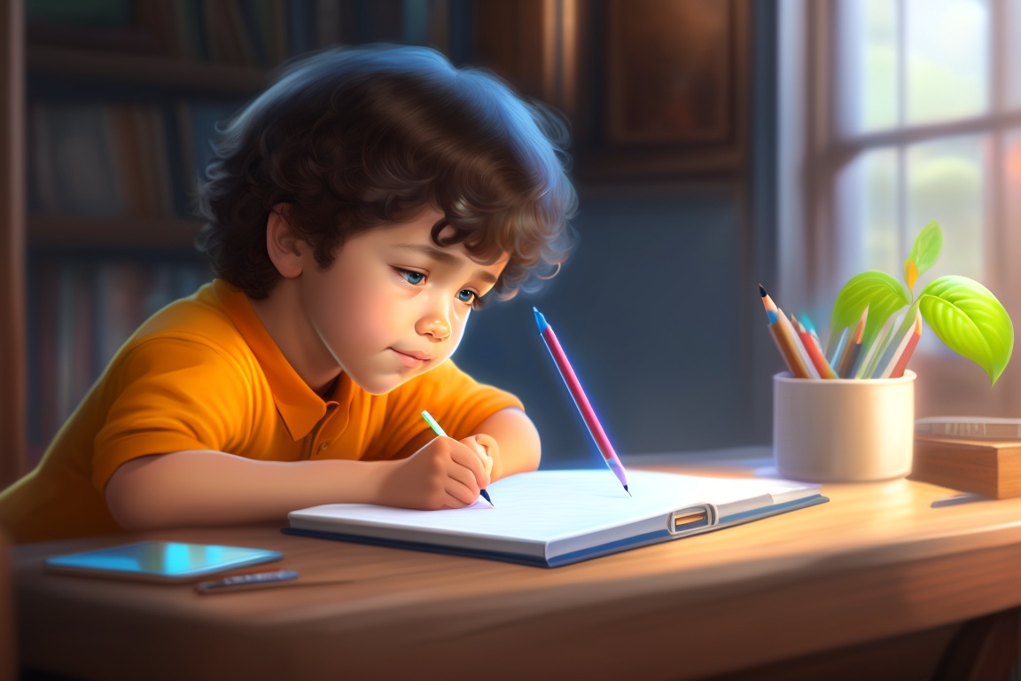 Lexica - A young kid writing on a notepad, lil dicky, highly detailed, digital painting ...