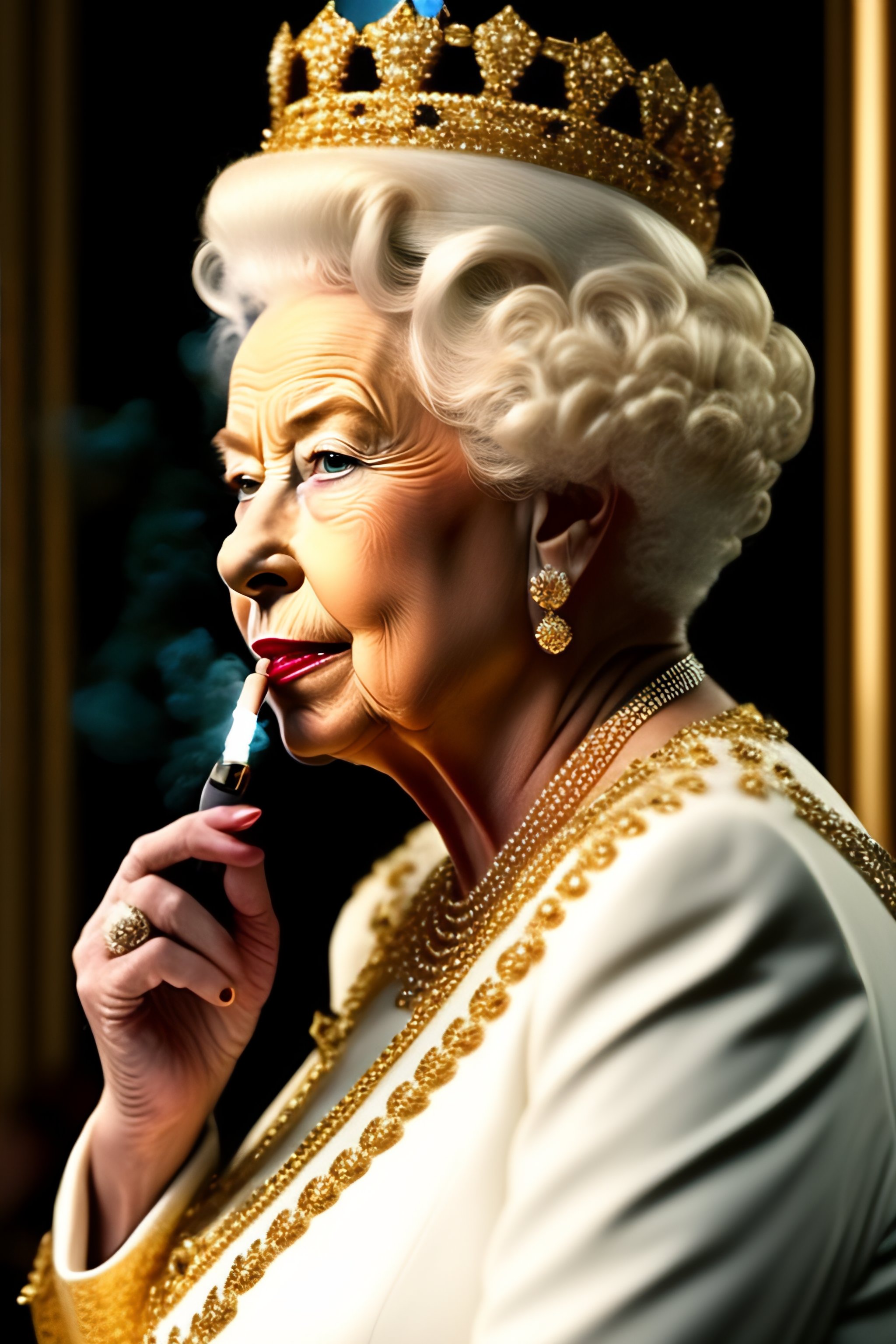 Lexica - Queen Elizabeth smoking