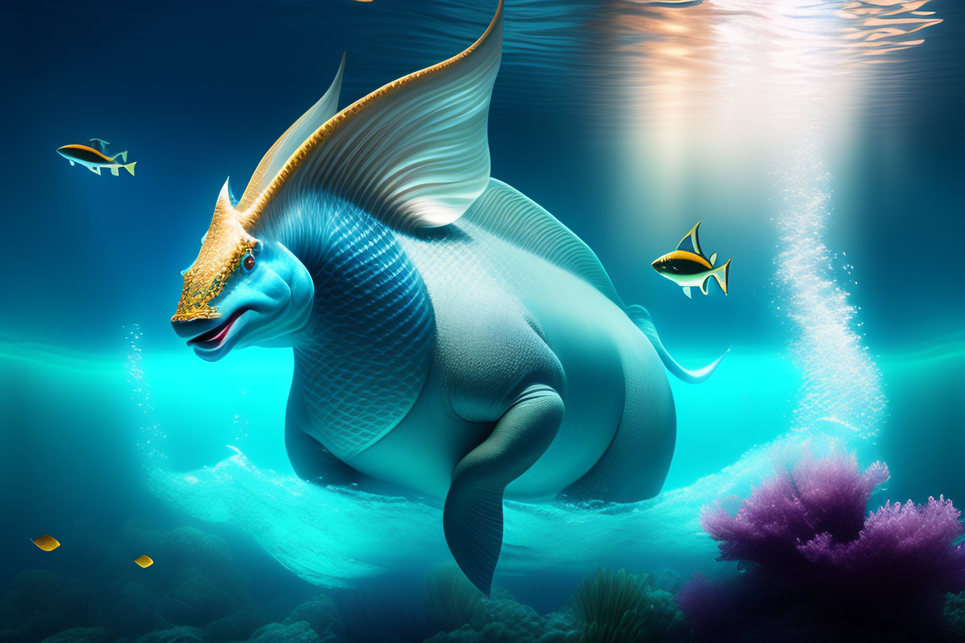 Lexica - Highly detailed massive majestic aquatic mythical creature ...