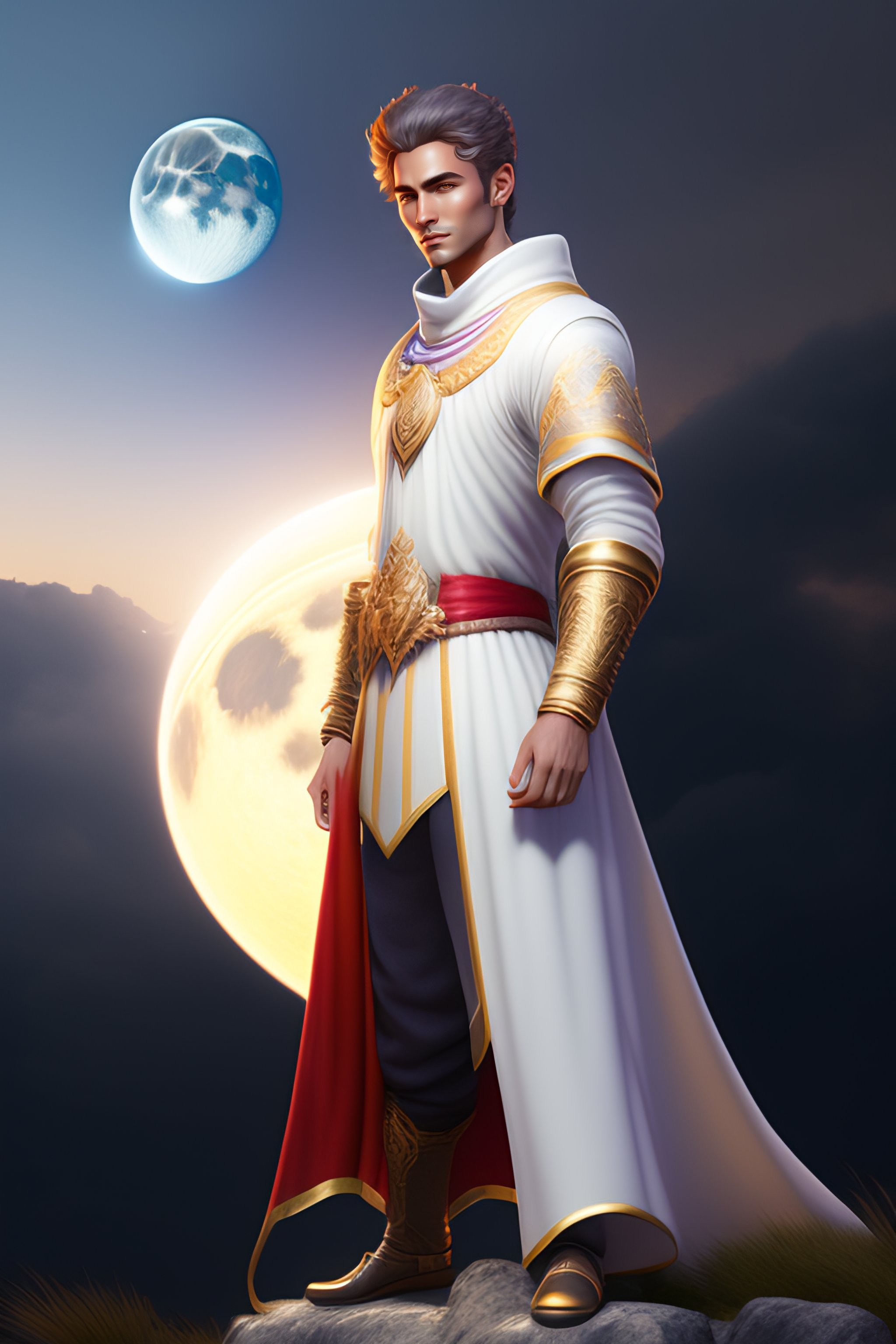 Lexica - Moon magic, moon white young male mage