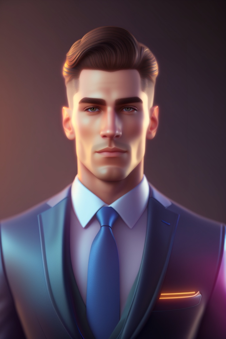 Lexica - A handsome realistic man in a business suit diffused lighting ...