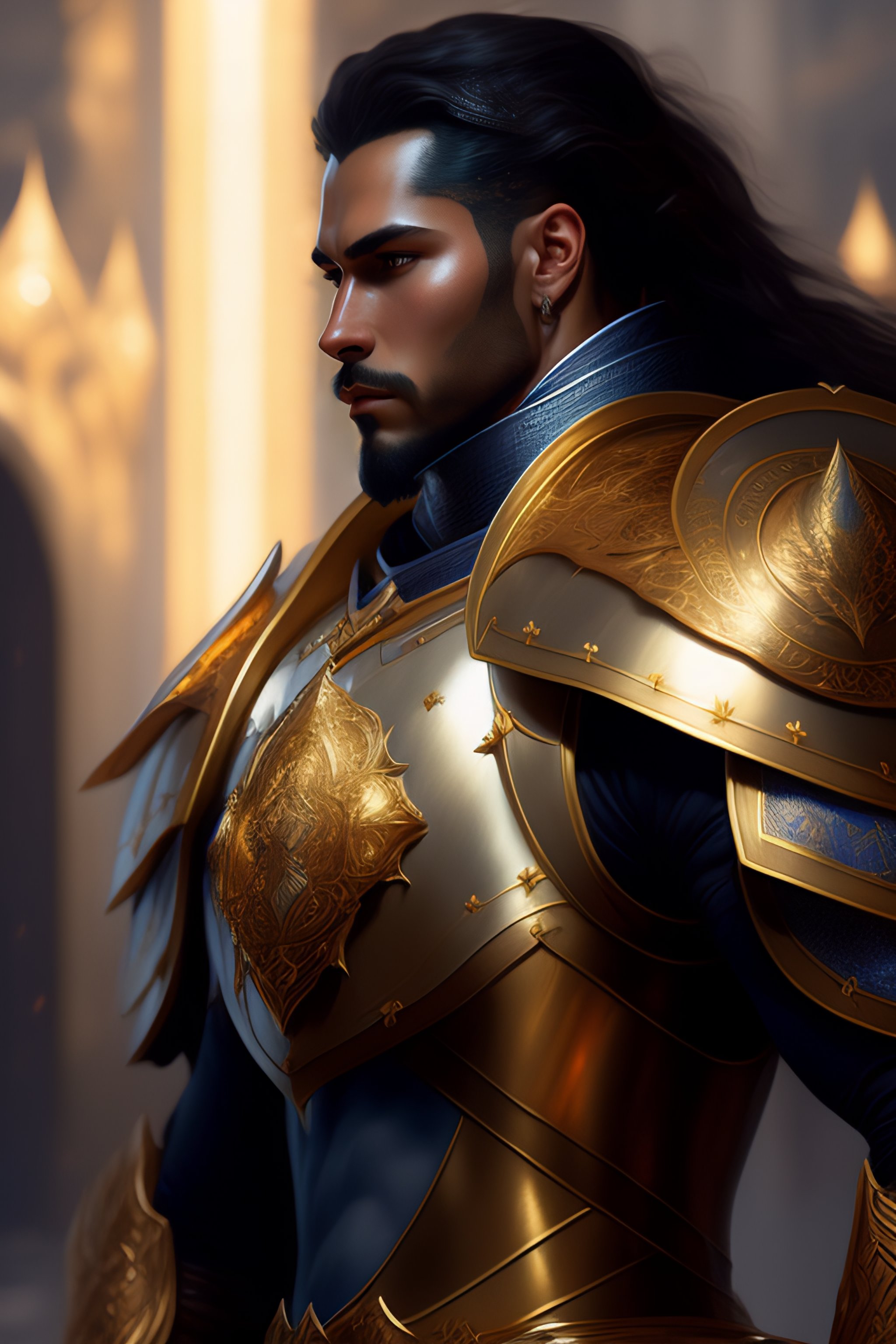 Lexica - Painted portrait of men as a paladin, intricate armor, d&d ...