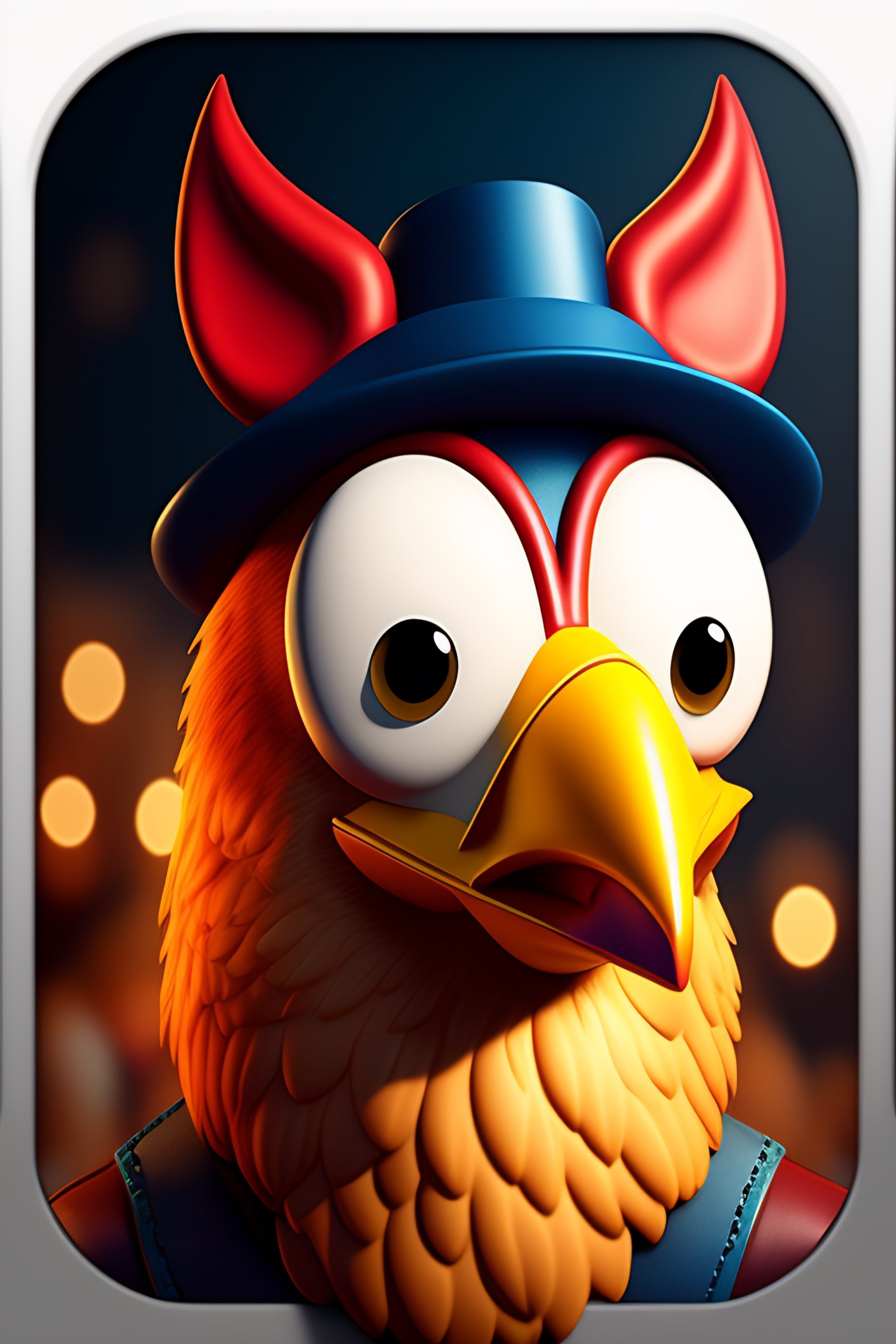 Lexica - Stupid Chicken mask. 3D cartoon. Funny. Camedy.